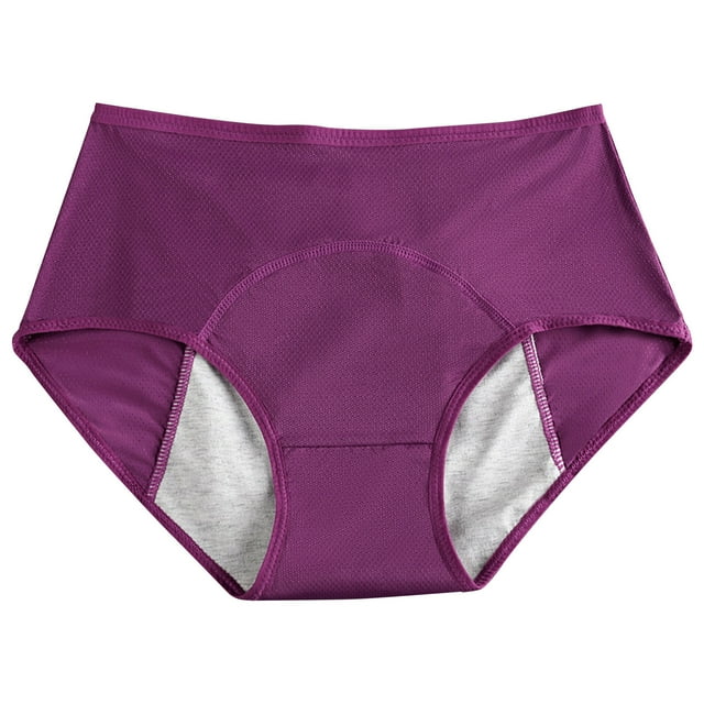 Lovskoo Womens 2024 Plus Size Menstrual Period Briefs High Waist Girl