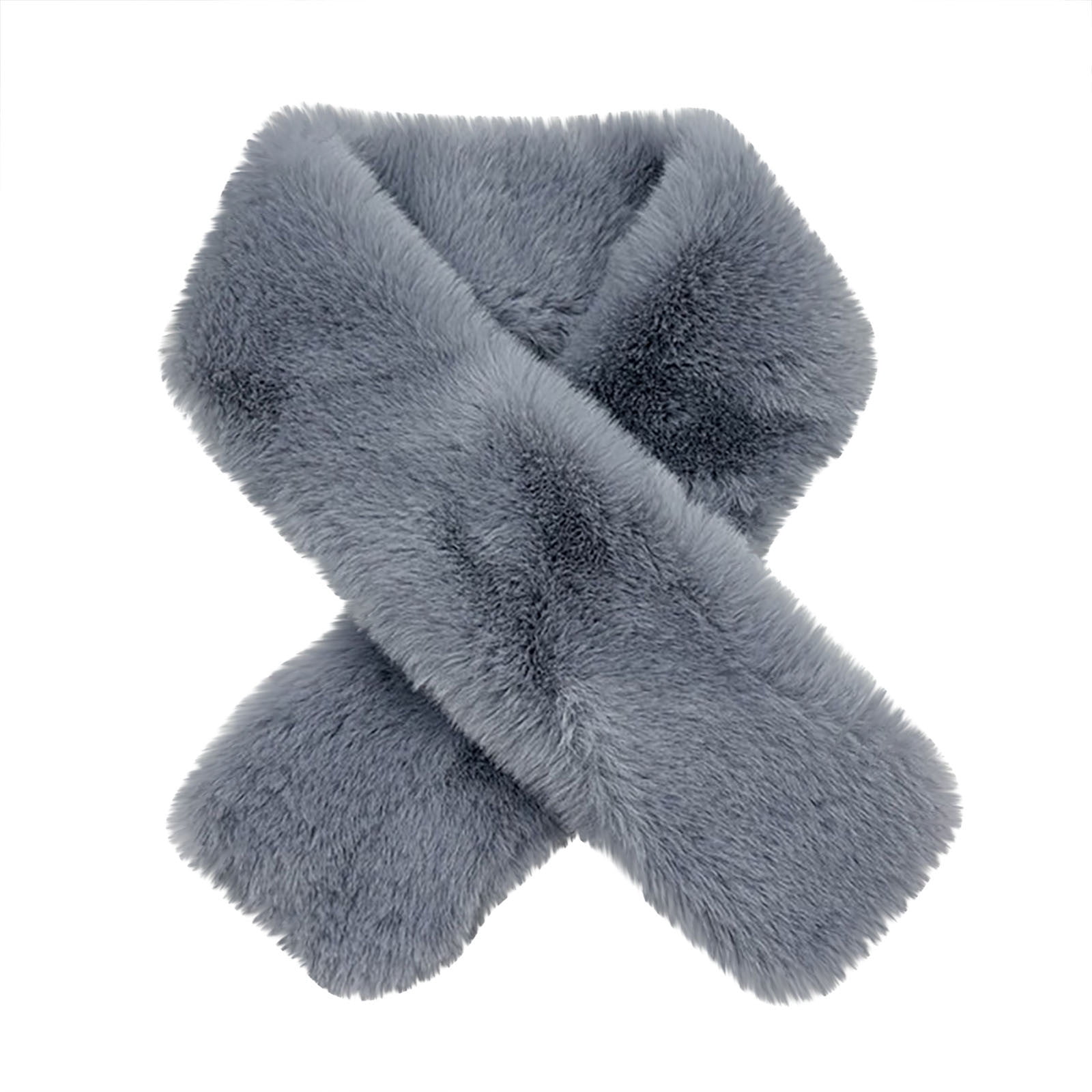 Lovskoo Women's And Men's 2024 Winter Fake Faux Fur Loophole Scarf ...