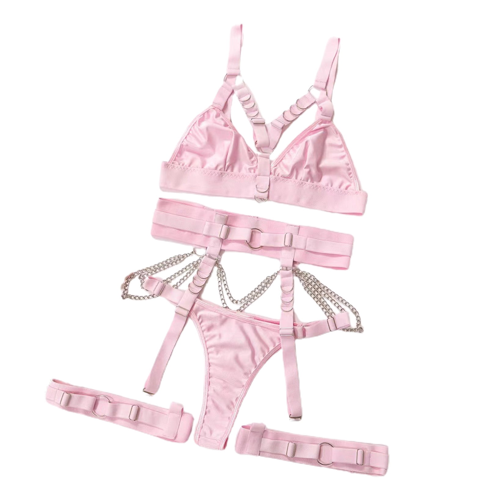 Lovskoo Womens Lingerie Sets Bra And Panty Bundled Girdle Leg Ring