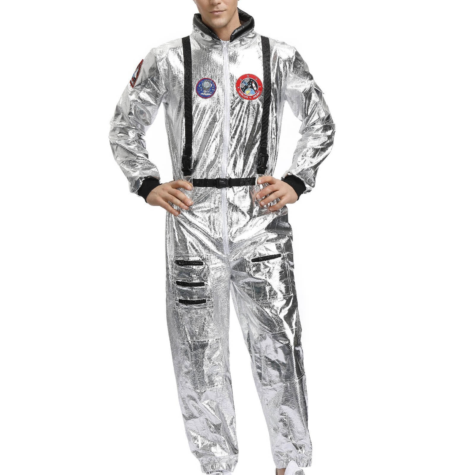 Lovskoo Women's and Men's 2024 Space Spaceman Outfits Shiny Carnival ...