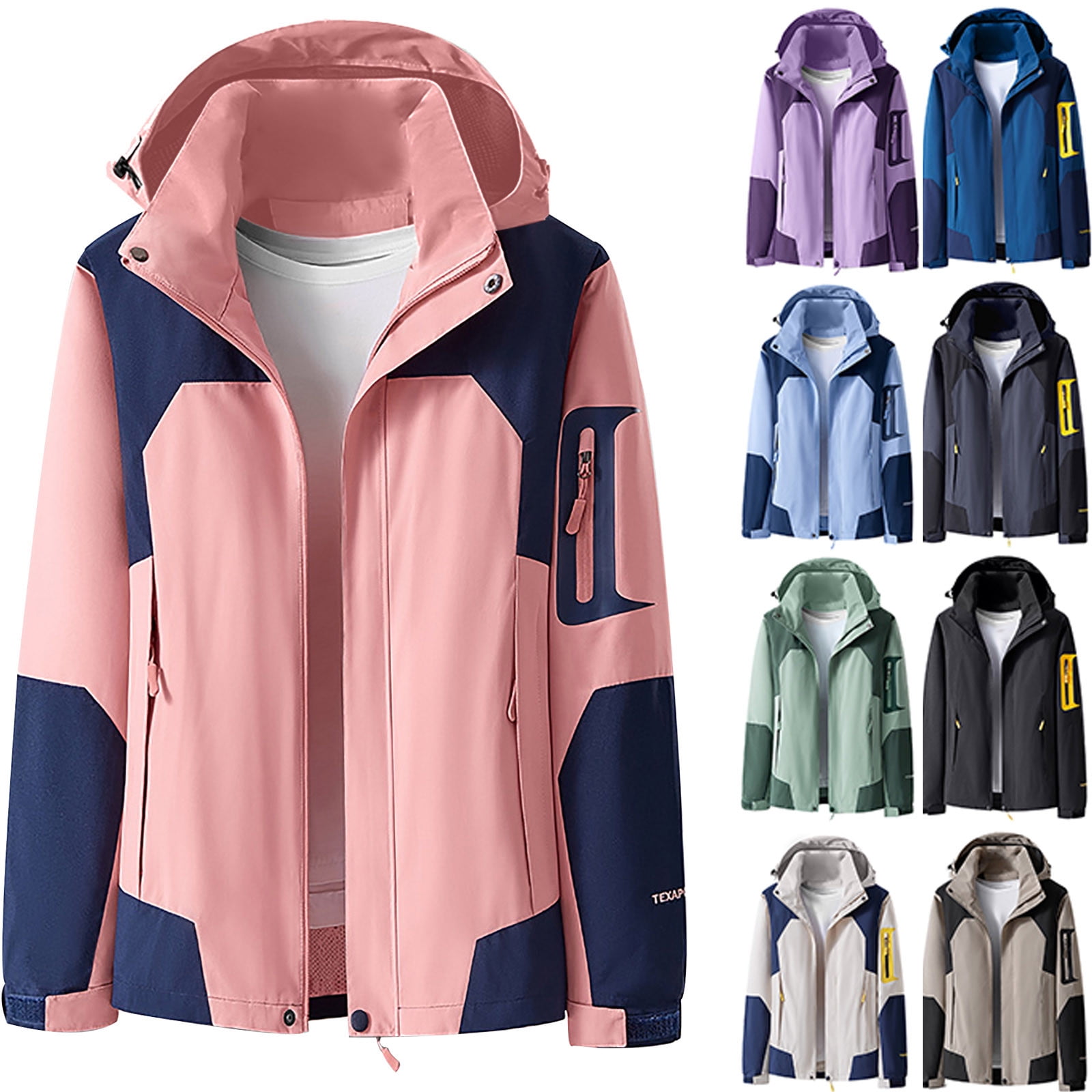 Lovskoo Women's Rain Jacket Technical Casual Waterproof Windbreaker ...