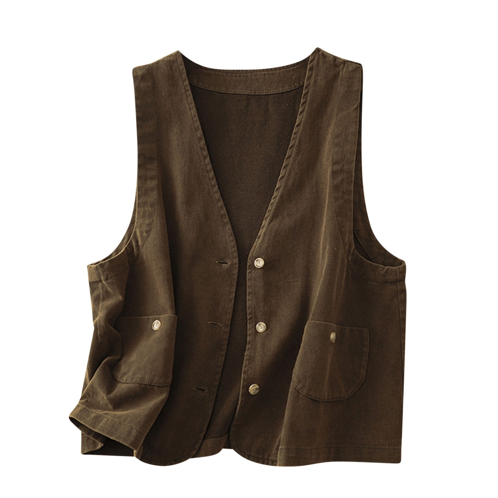 Lovskoo Womens Cotton Linen Vest Casual Loose V Neck Sleeveless Vests ...