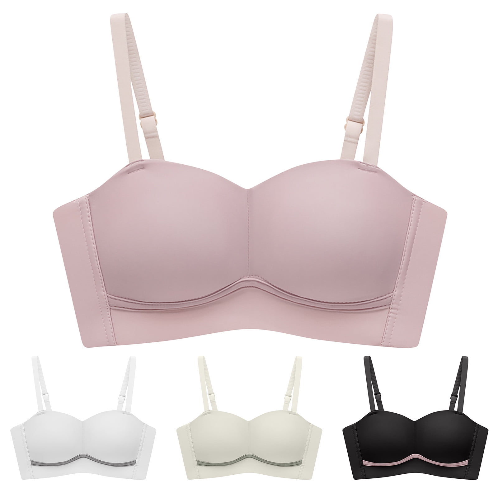 Lovskoo Womens Plus Bra Seamless Pack 4PC Comfortable Wireless Bra Full ...