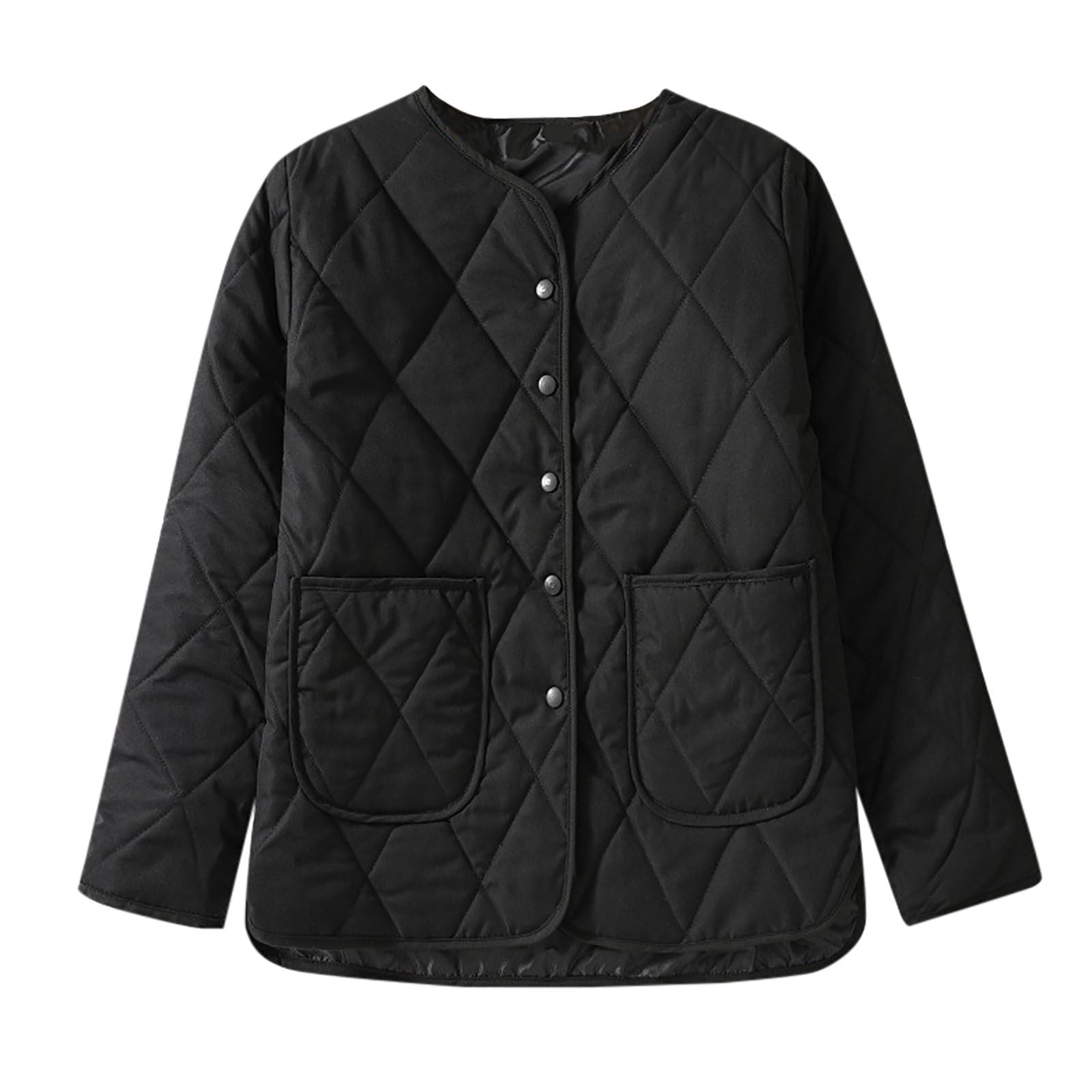 Lovskoo Womens Winter Coats Quilted Jacket Long Sleeve Diamond Plaid ...