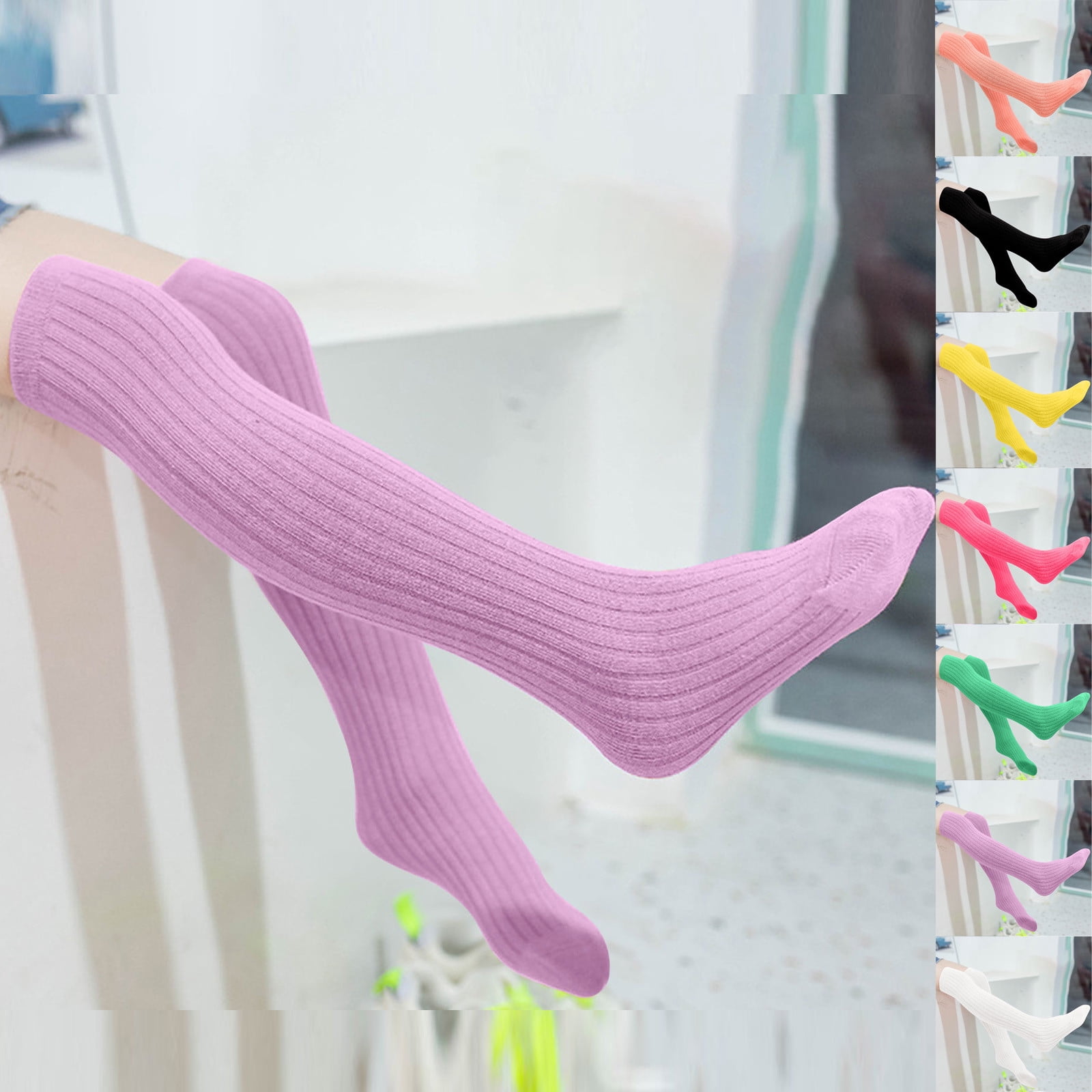 Lovzfmll Girl's Knee High Socks, Stretchable Warm Over The Knee Long ...