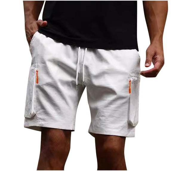 Lovzfmll Men's Cargo Shorts, Elastic Drawstring Waist with Multiple ...