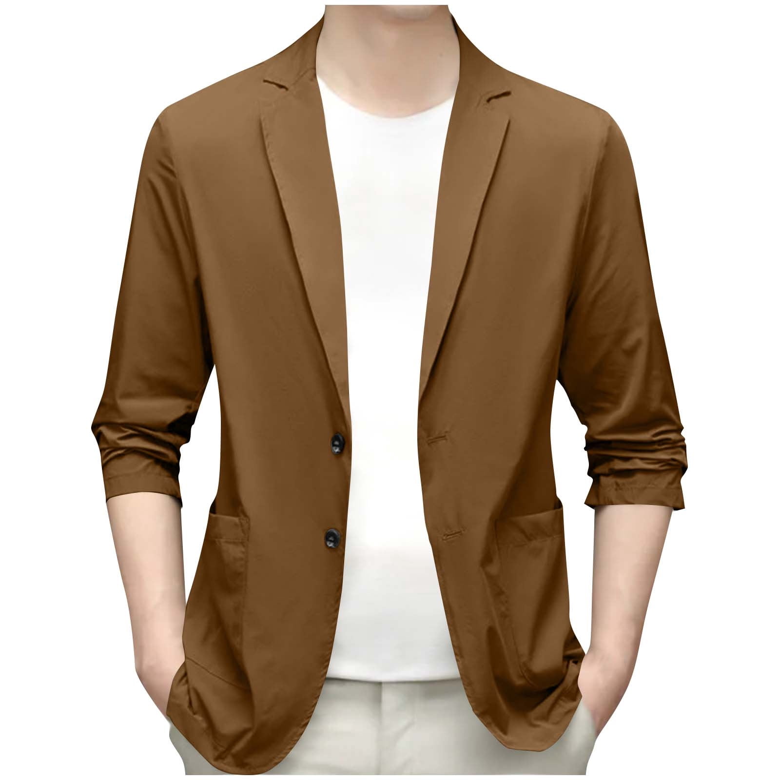 Lovzfmll Men's Single Button Blazer, Notch Lapel Suit Jacket, Business ...