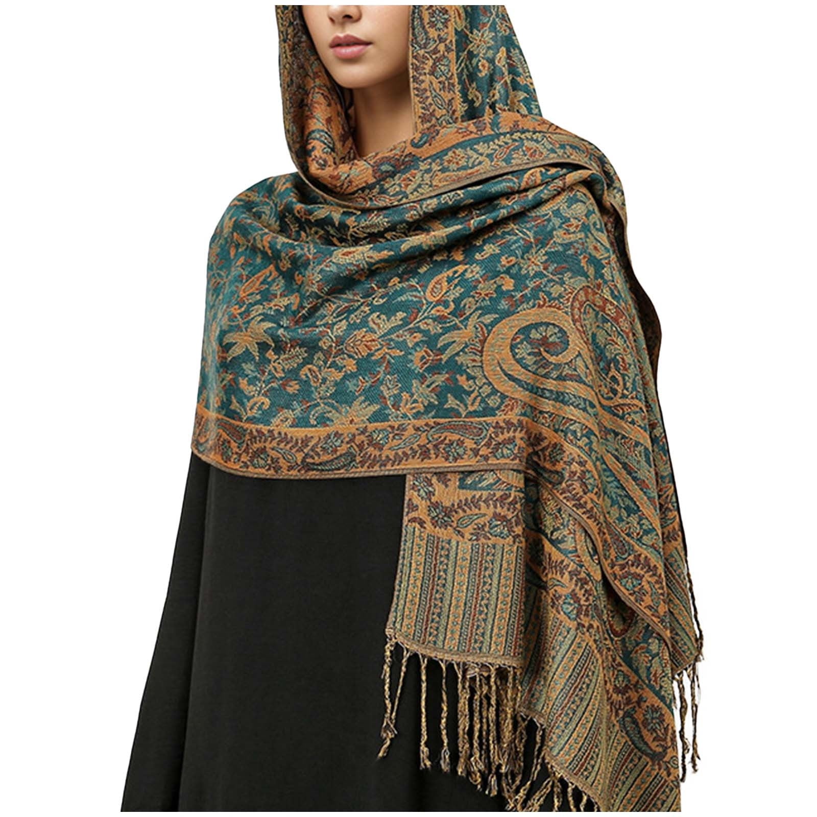 Lovzfmll Shawl Scarf for Women, Soft Wool Bohemian Ethnic Paisley ...