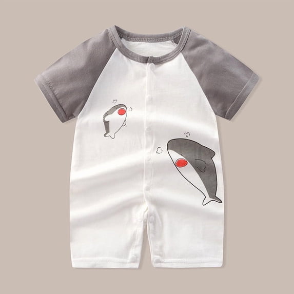 Lovzfmll Toddler's Short Sleeve Romper, Snap Crotch Jumpsuit for Little ...