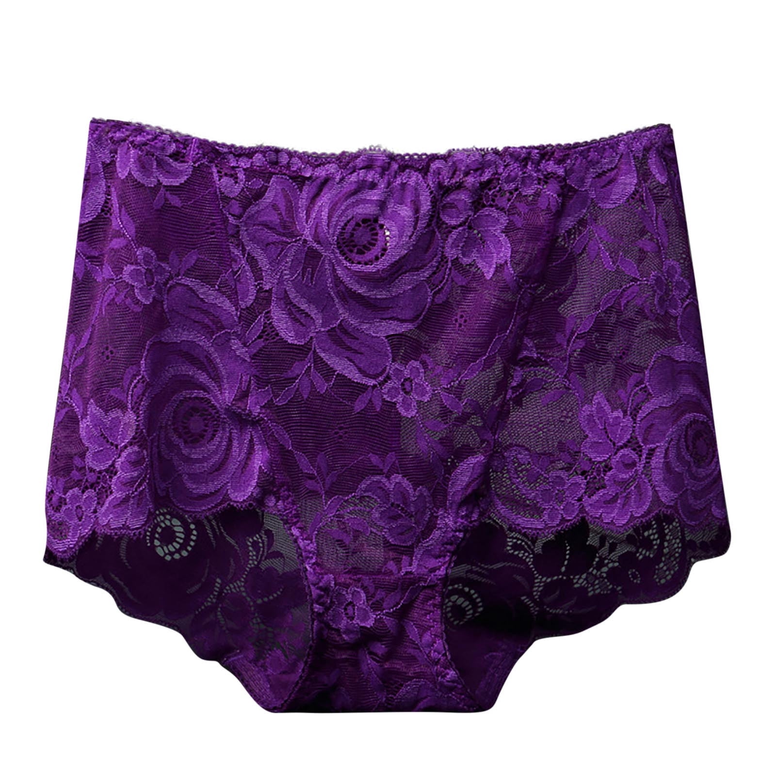 Lovzfmll Women's Underwear, Seamless Lace Trim Briefs, Plus Size High ...
