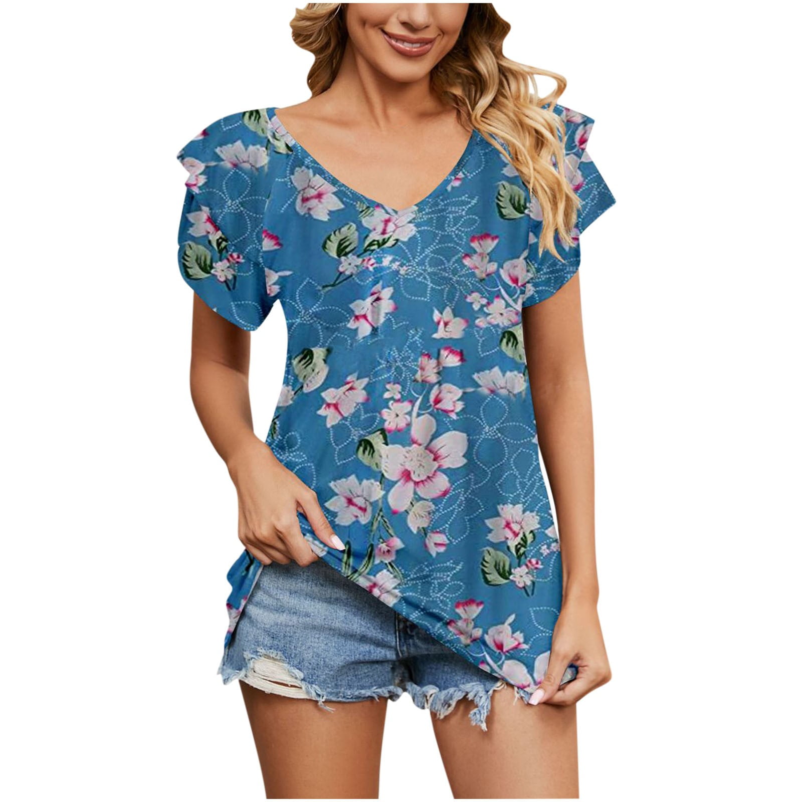 Lovzfmll Womens Summer Tops! Womens Summer T Shirts Casual Short Sleeve ...