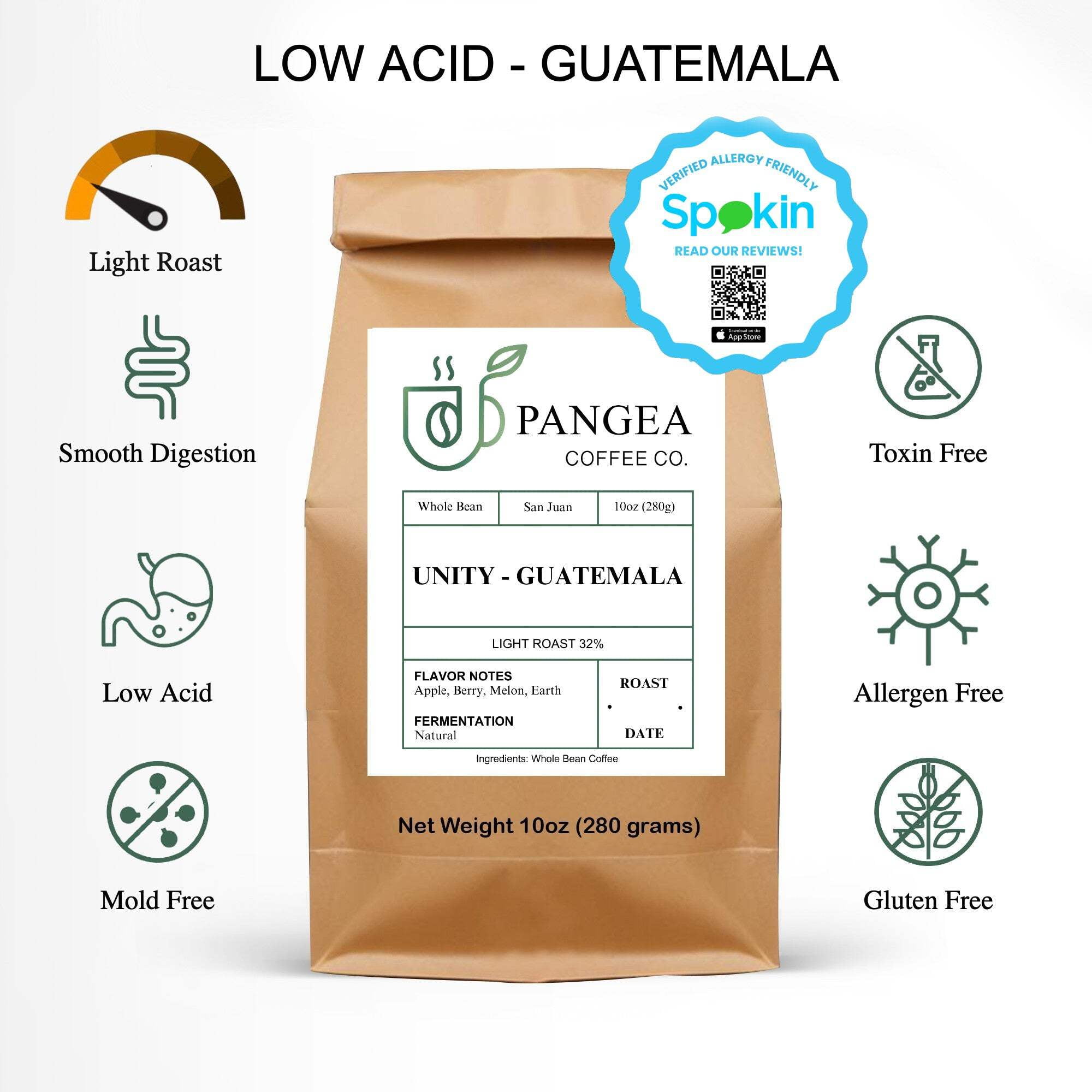 Pangea Coffee Co. Unity Guatemala Medium Roast Organic Coffee, 10oz Bag ...