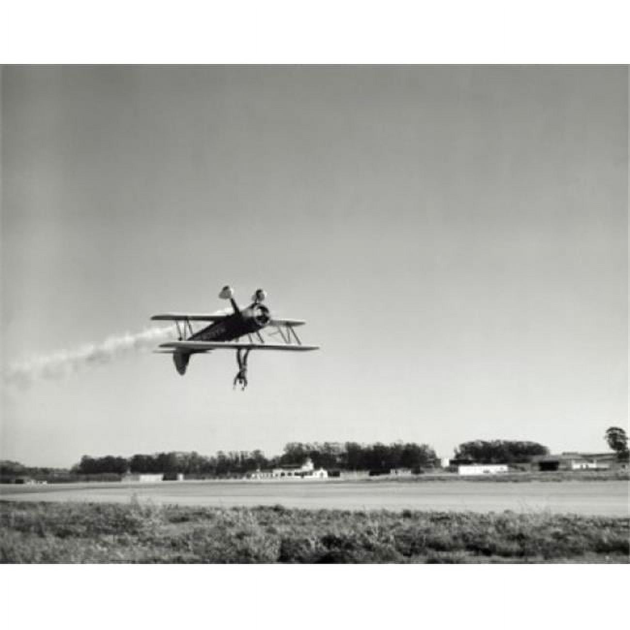 Low Angle View of an Aircraft Upside Down in Flight with Wing Walker Poster Print - 18 x 24 in ...