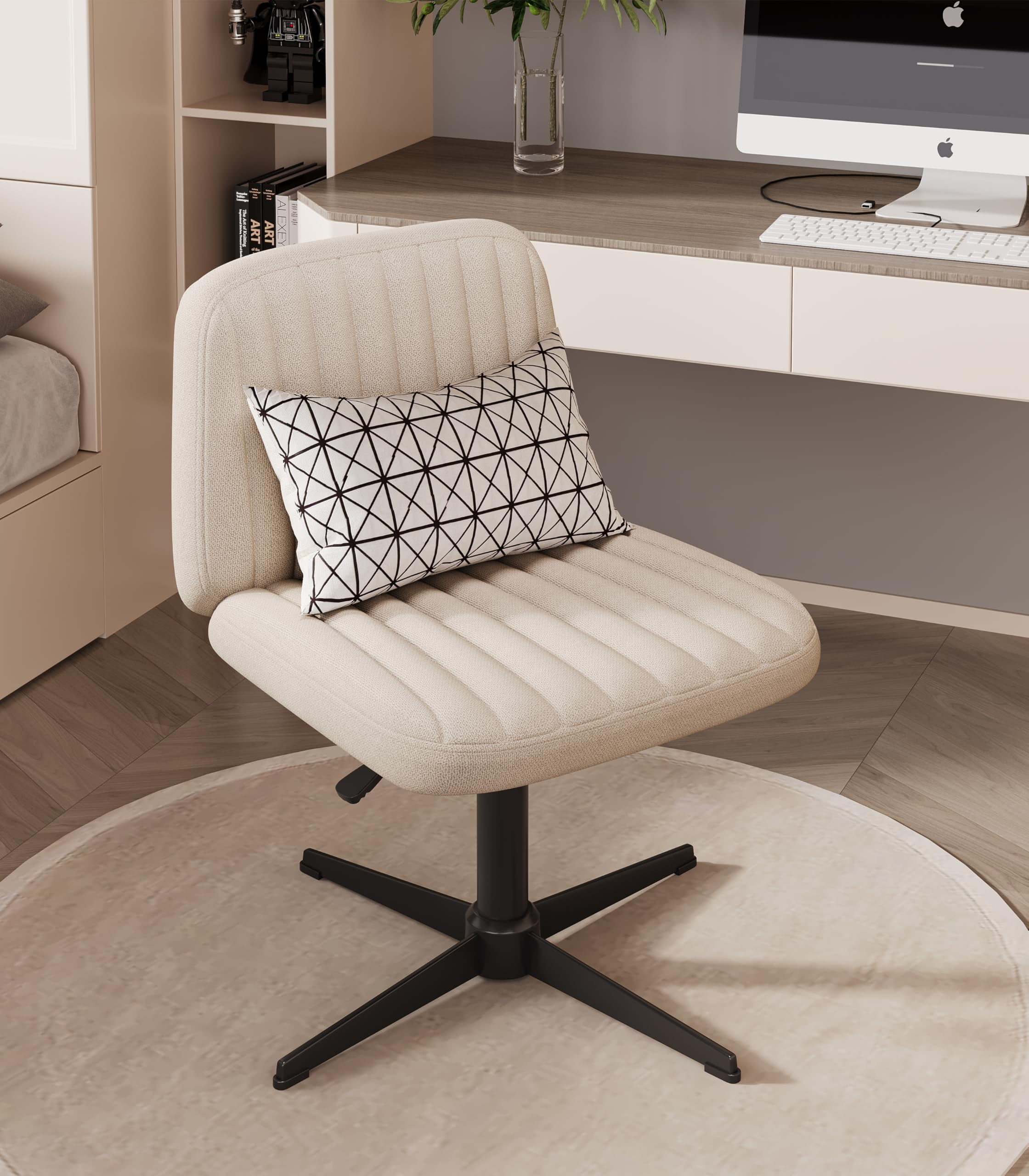 Low Back Armless Criss Cross Office Chair, Ergonomic Shell Design Desk ...