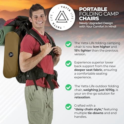 Low Back Folding Camping Chairs with Storage Pouches - Lawn Chairs ...