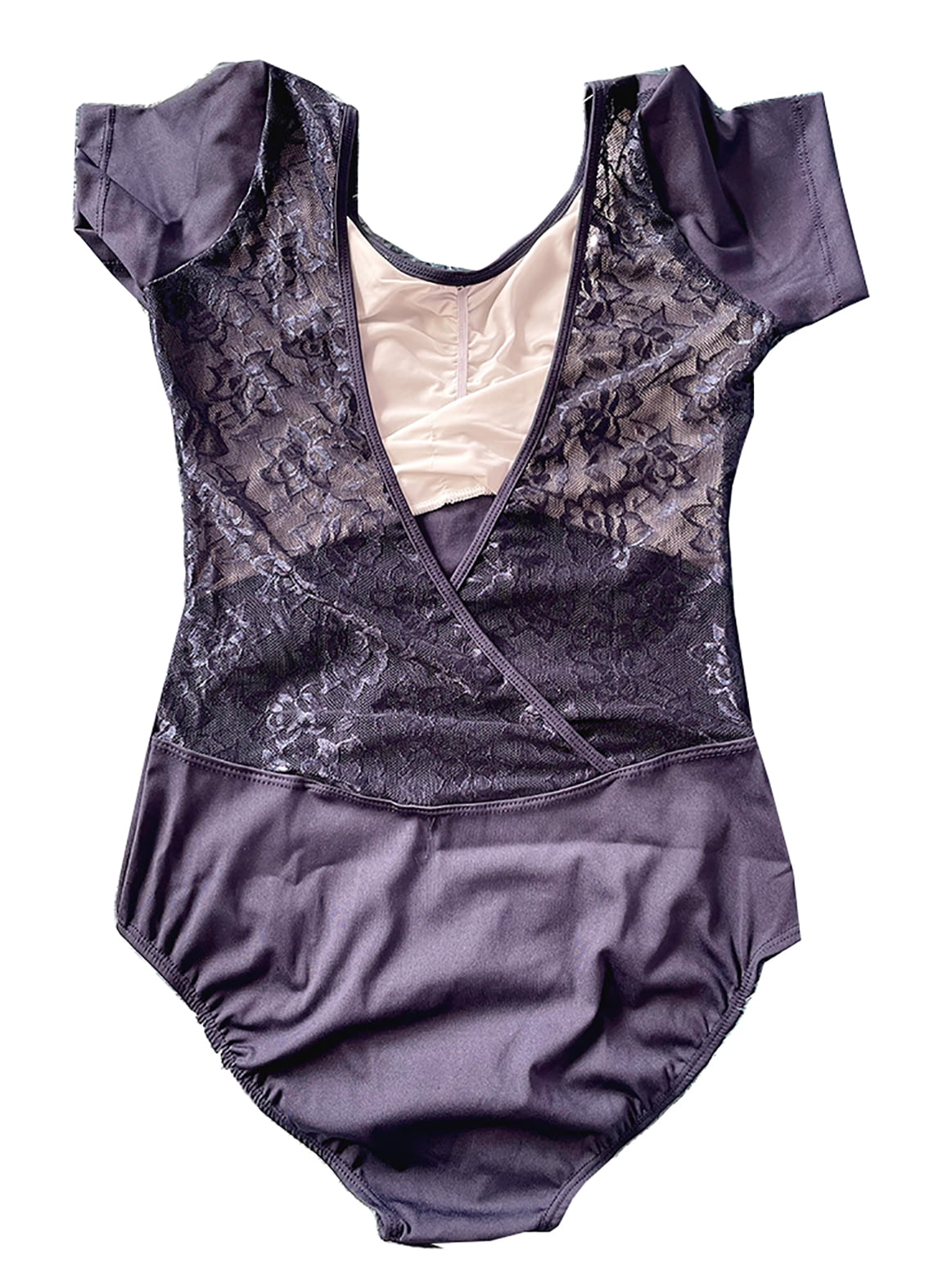 Low Back Leotard Ballet Ladies Adult Women Short Sleeve Leotard ...