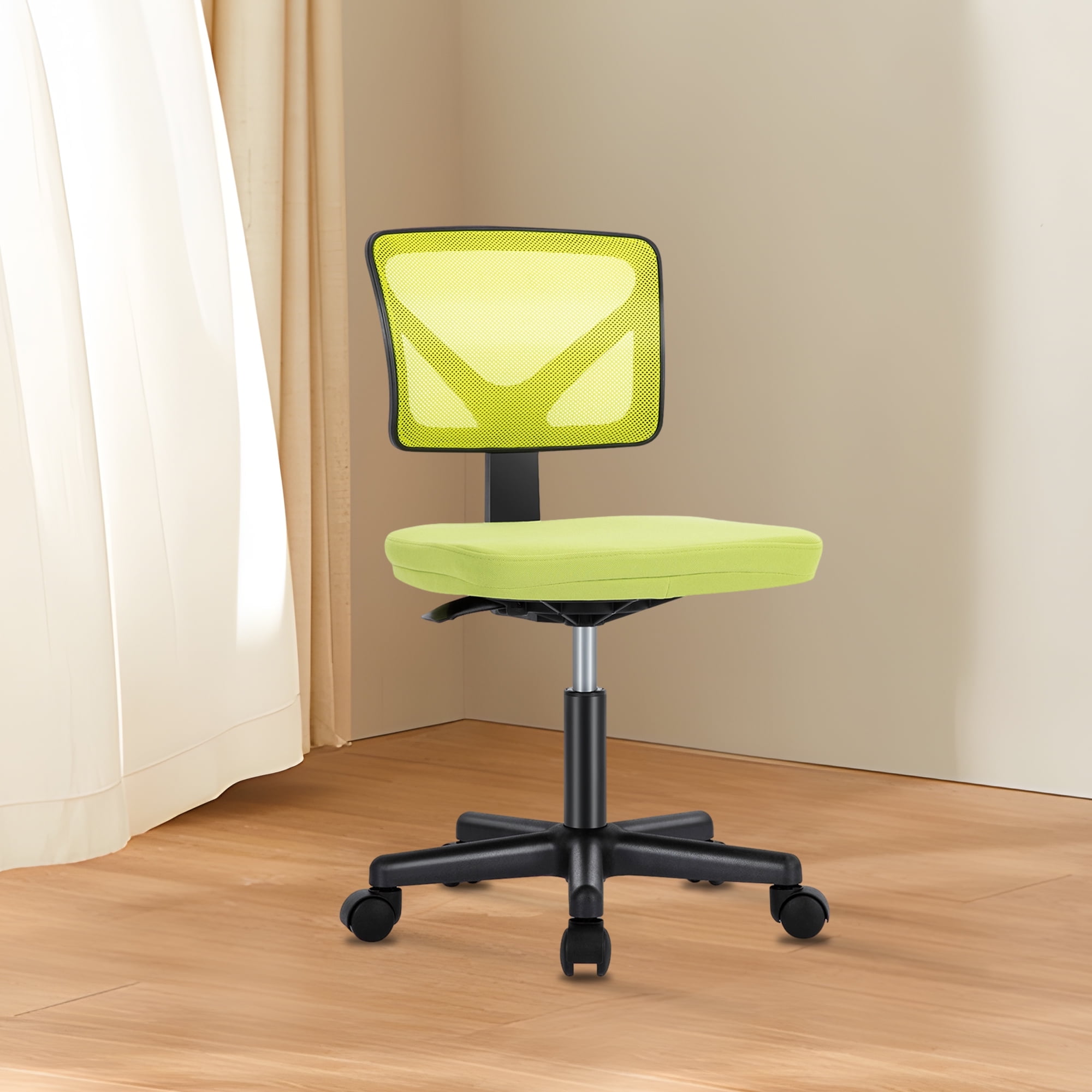 Low-Back Mesh Armless Office Chair,Swivel Rolling Computer Chair No ...