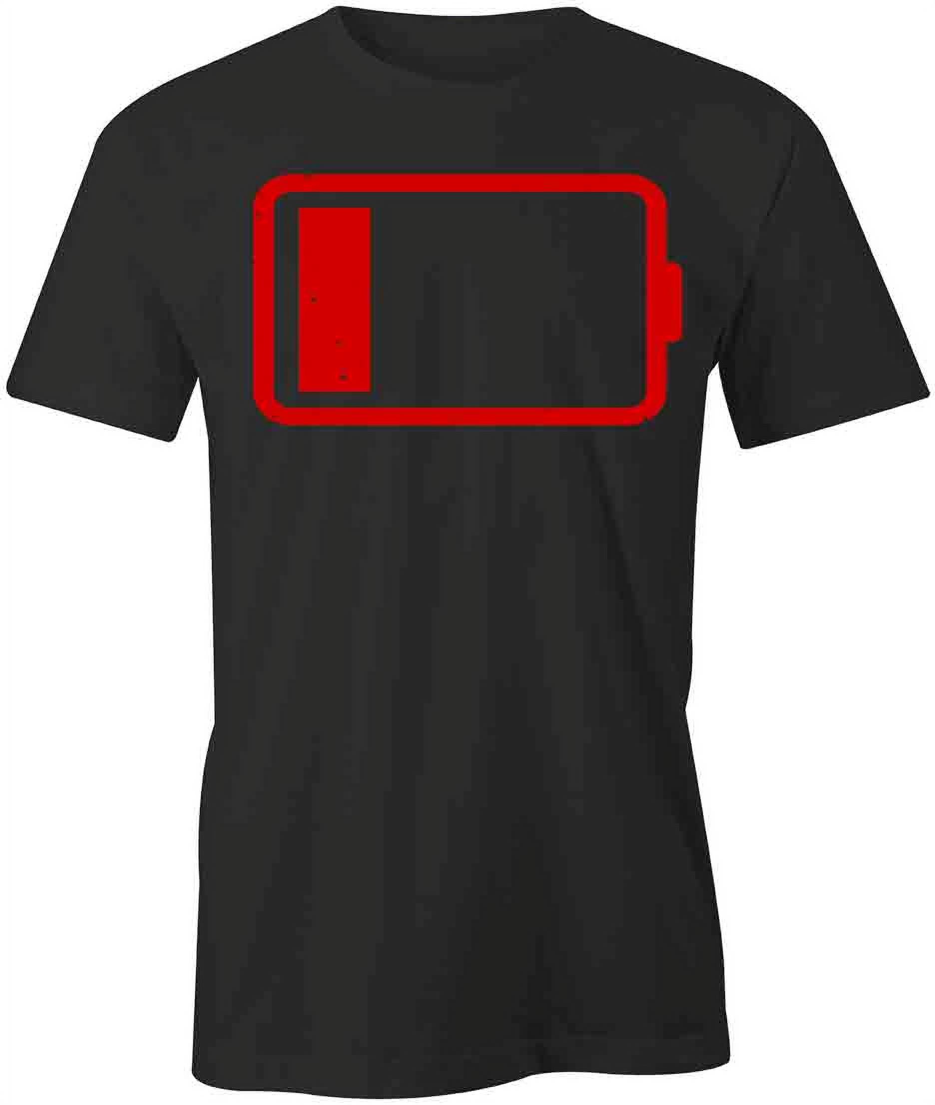 Low Battery T-Shirt | Cool Art Black Tee Gift - Walmart.com