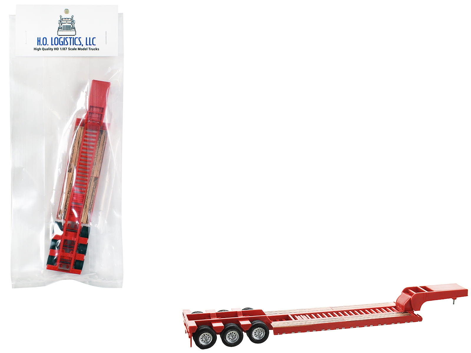 Low Boy Flatbed Trailer Red 1/87 (HO) Plastic Model Car by HO Logistics ...