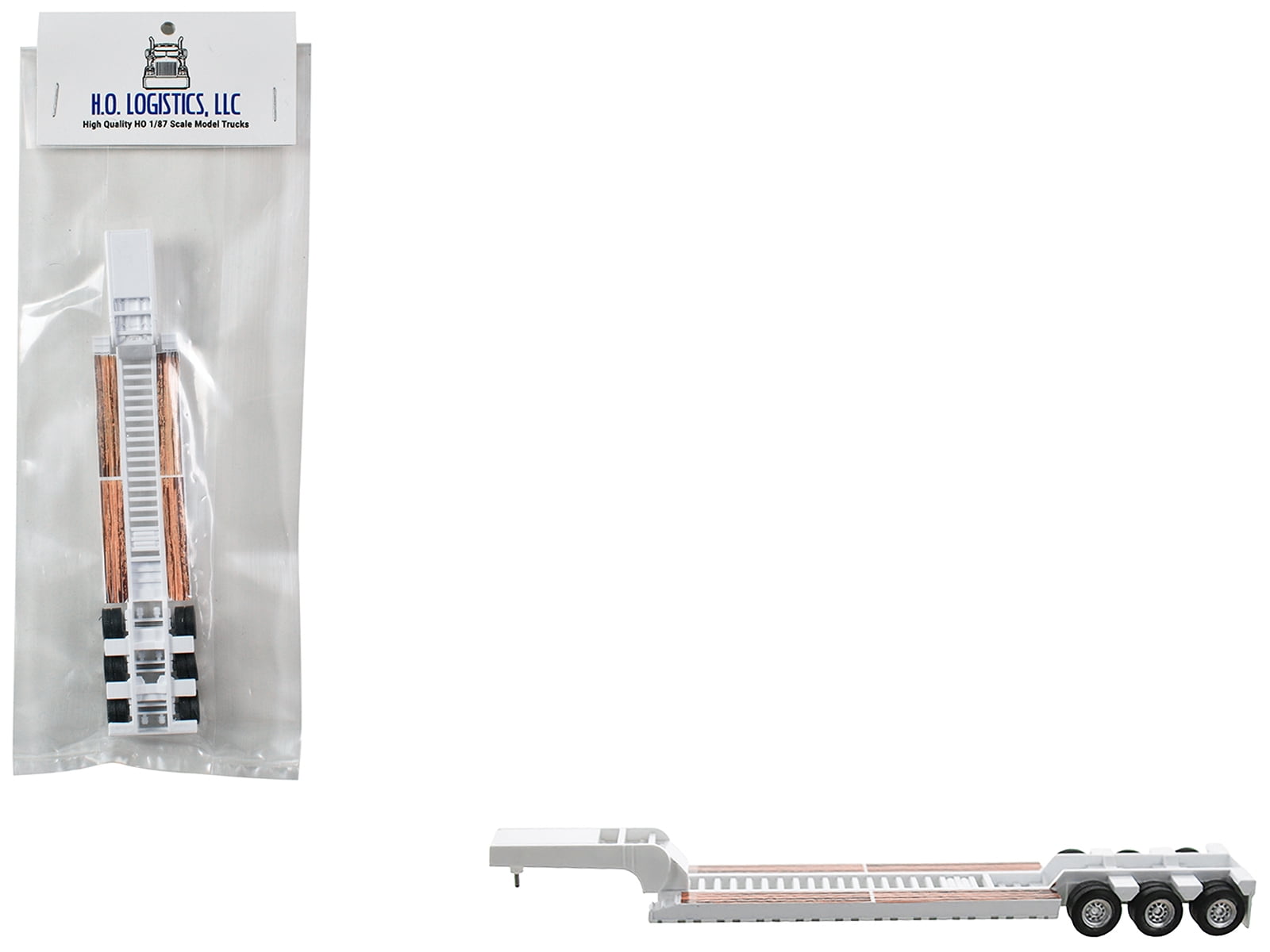 Low Boy Flatbed Trailer White 1/87 (HO) Plastic Model Car by HO ...