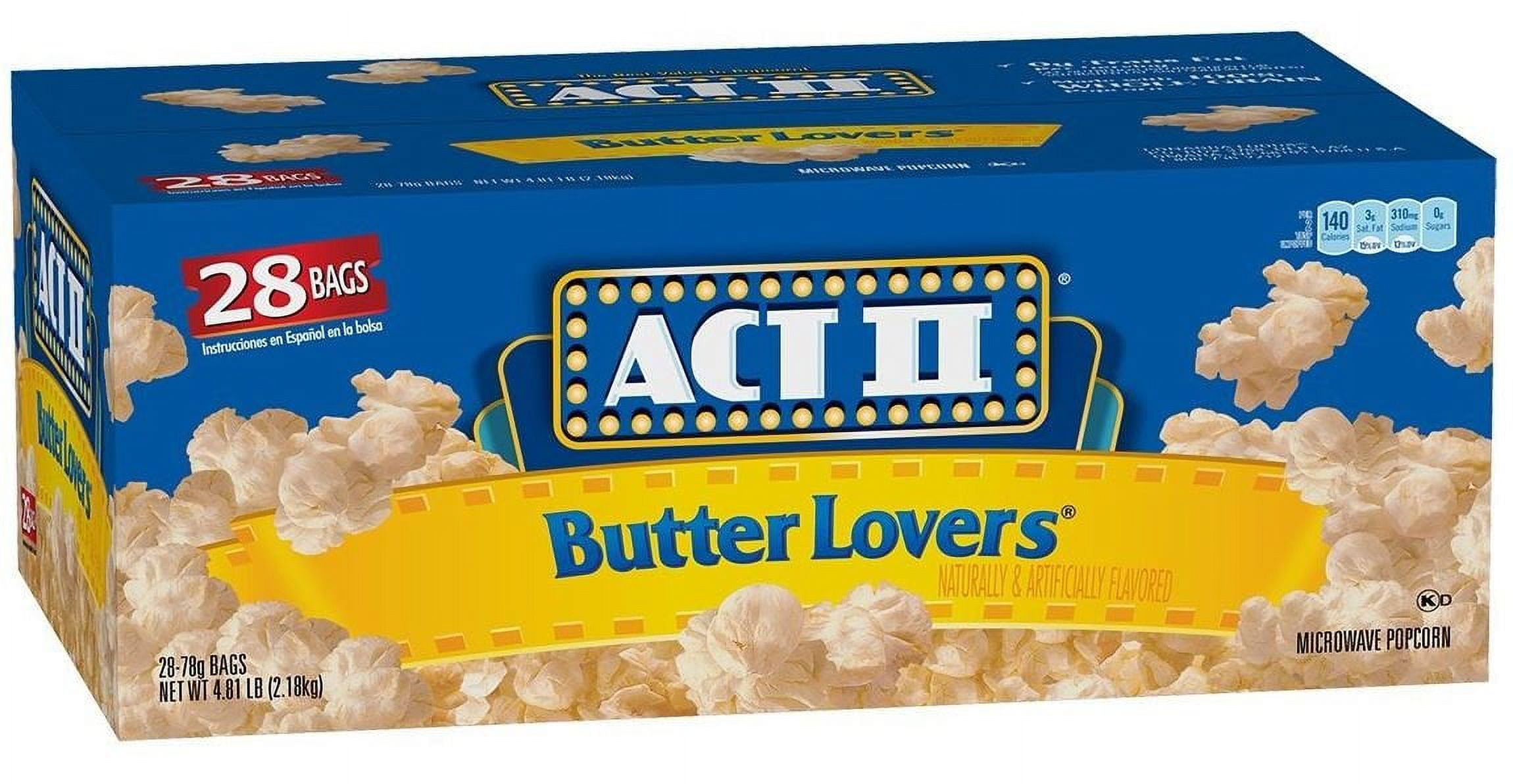 Low Calorie Popcorn Pack of 56 (Butter) - 2.75 Oz Microwavable ...