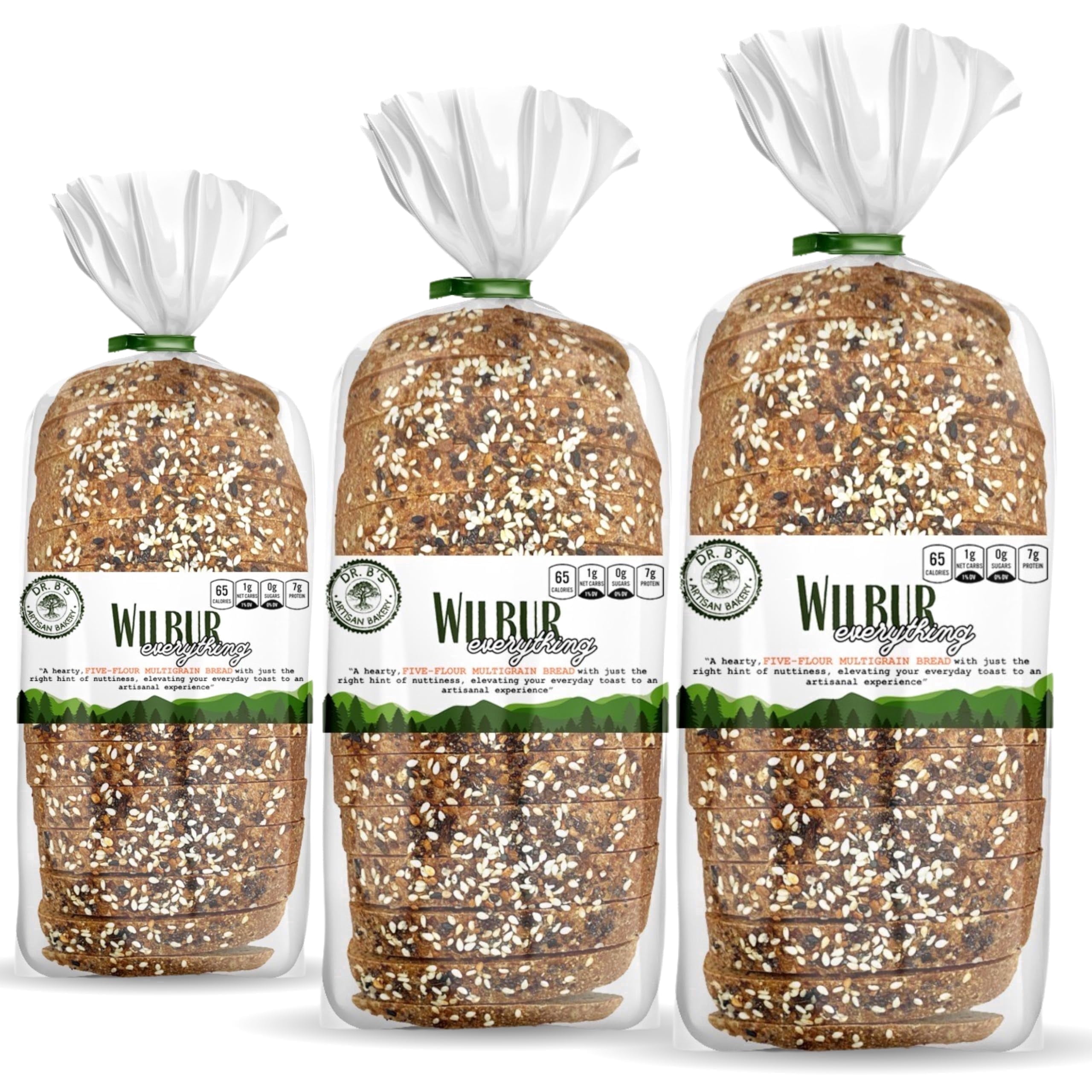 Dr. B's Wilbur Five Flour Multigrain Bread | 1g Net Carbs & 7g Protein ...
