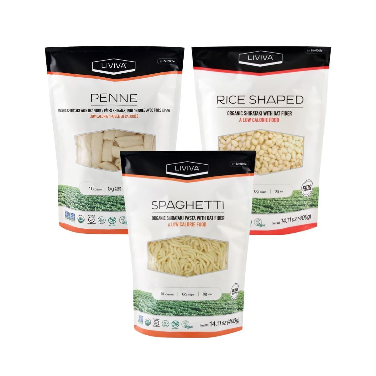 Low Carb Shirataki KETO Variety Pk Noodle Pasta (1 Rice 1 Spaghetti 1 ...