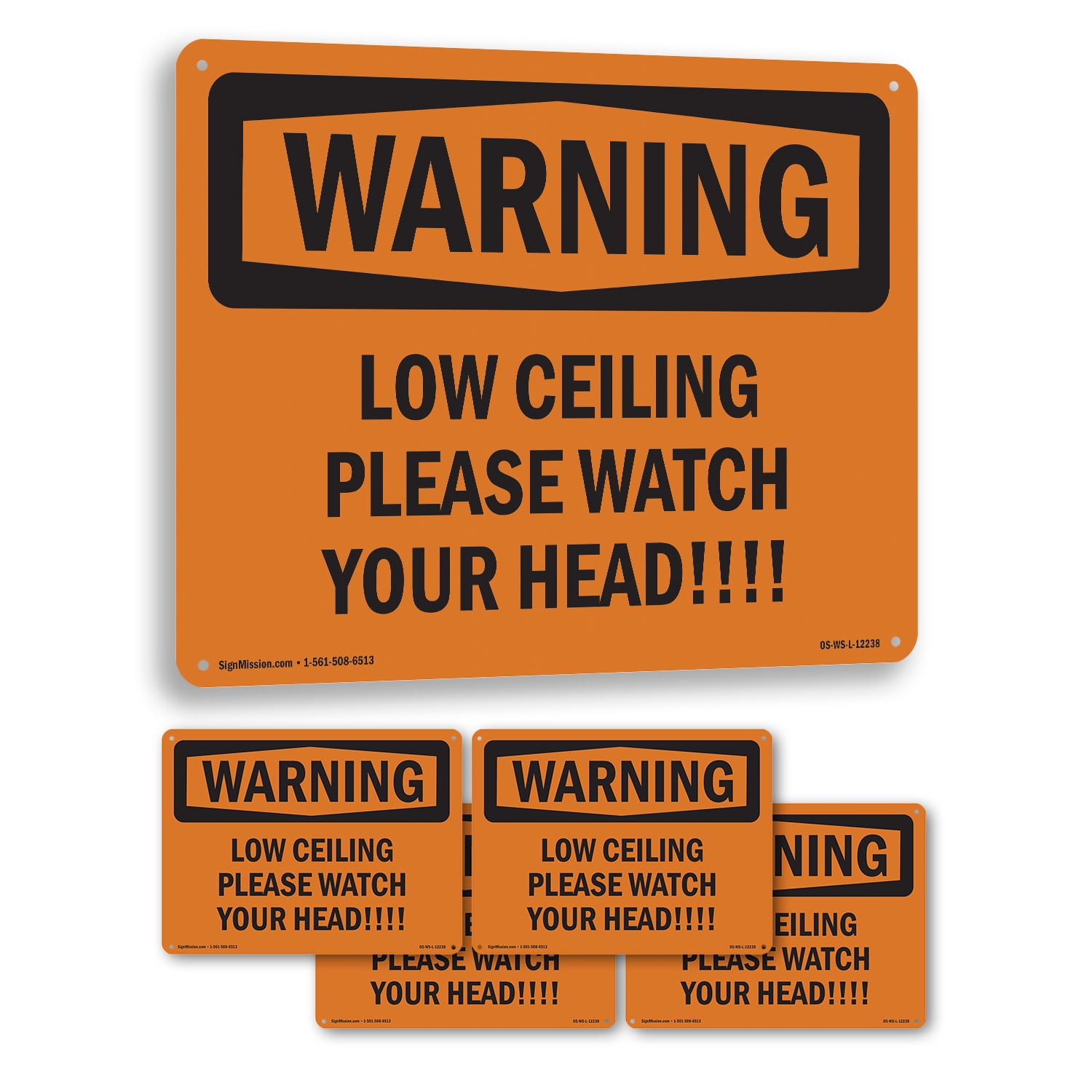 Low Ceiling Please Watch Your Head! OSHA WARNING Aluminum Sign 14 Inch ...
