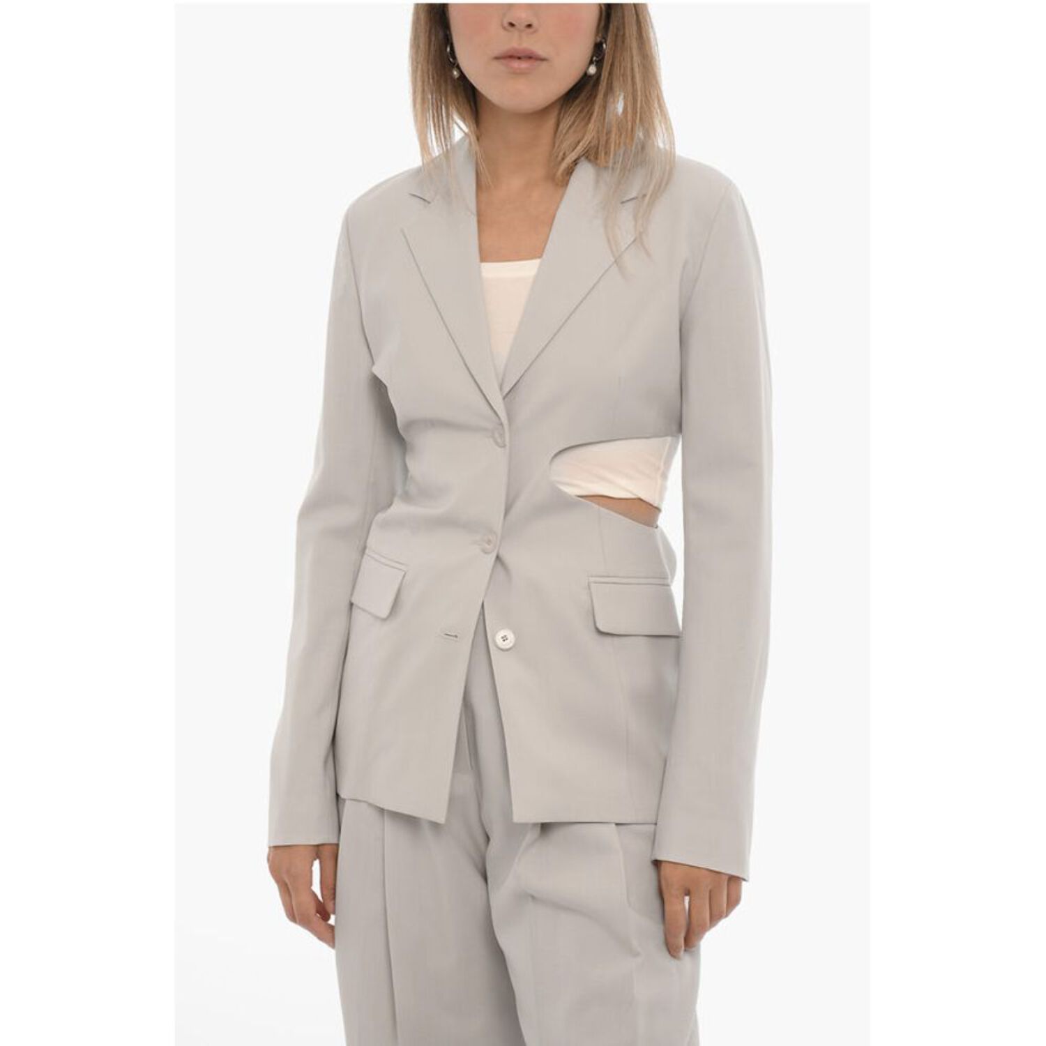 Low Classic Wool Slim Fit Single-Breasted Blazer with Cut-Out Detail ...