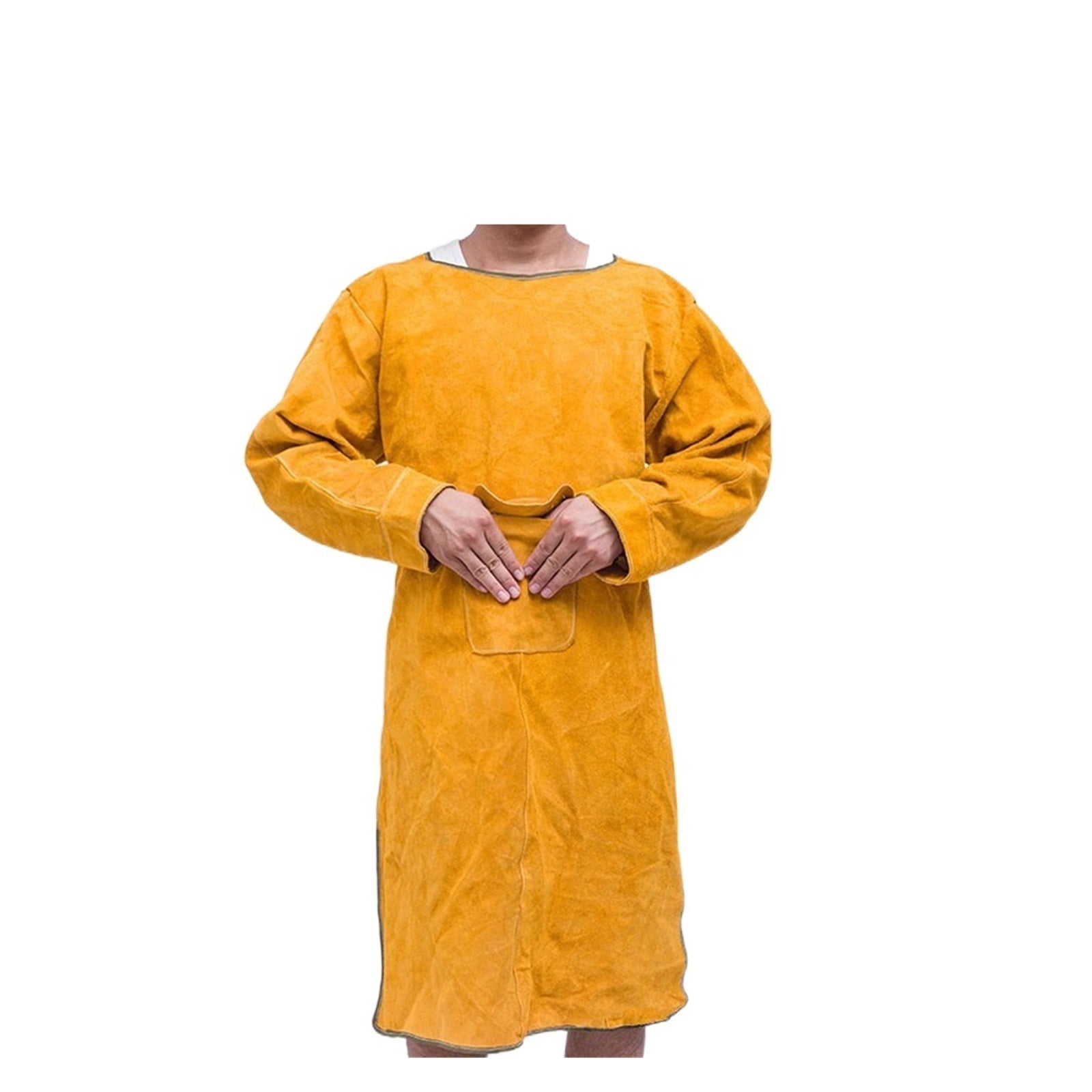 Low Collar Leather Welding Apron Flame/Heat/Abrasion Blacksmith Working ...