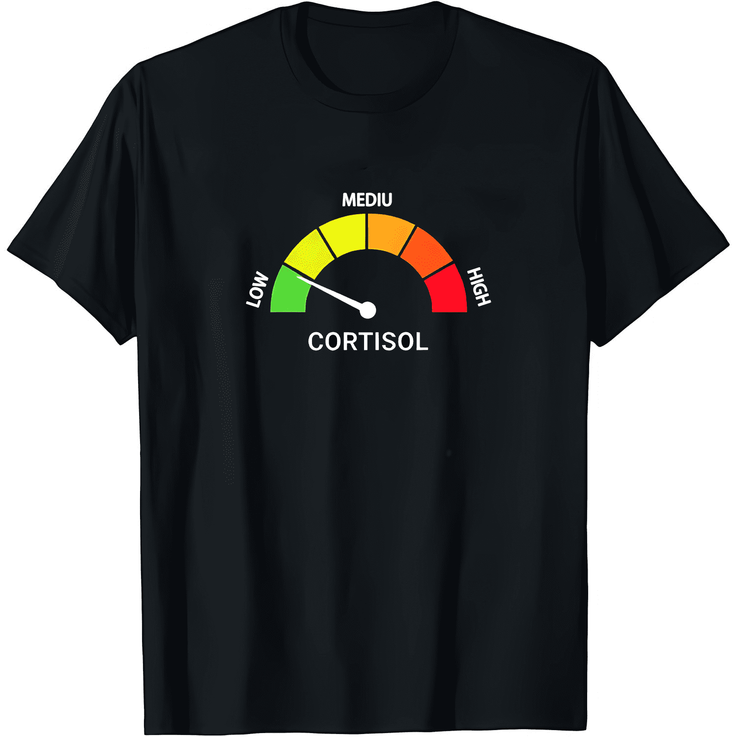 Low Cortisol Level Funny Stress Humor Graphic T-Shirt, Casual Cotton ...