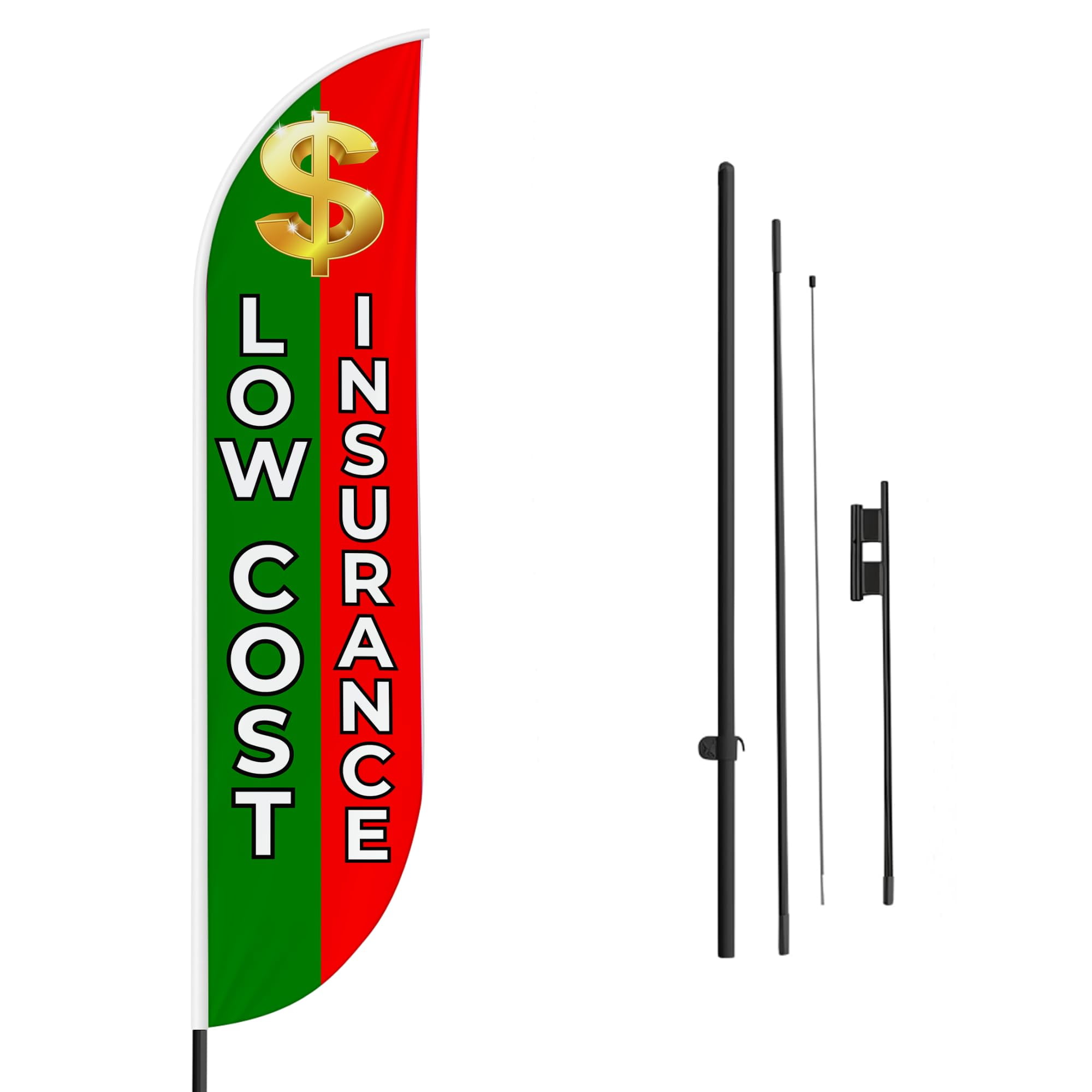 Low Cost Insurance Sign feather flag Pole Mount for Outdoor by Mavis ...