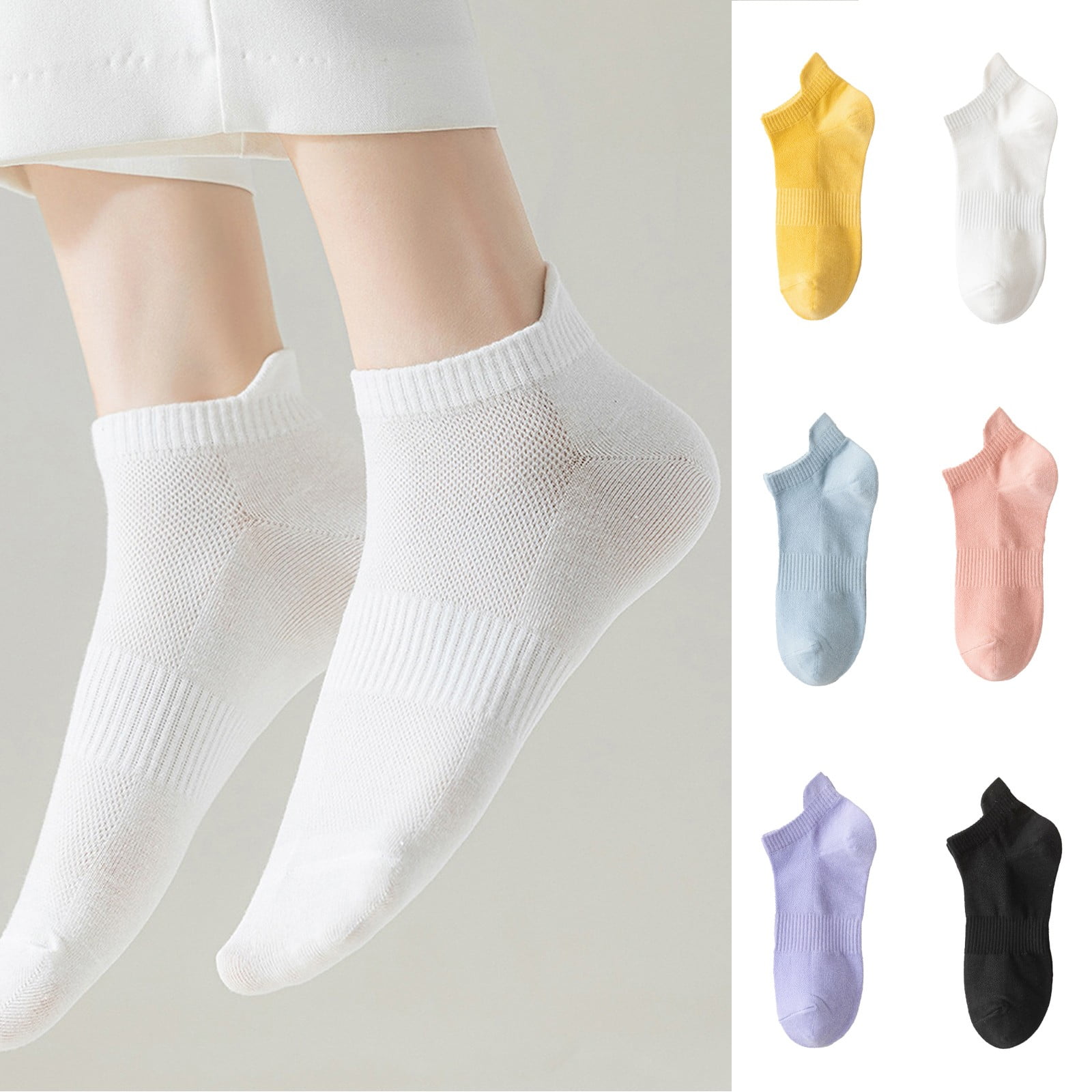 Low Cut No Show Ankle Socks for Women Thin Cotton Athletic Running ...