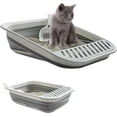 Low Entry Kitten Litter Box, Collapsible Shallow Litter Box Senior Cats ...