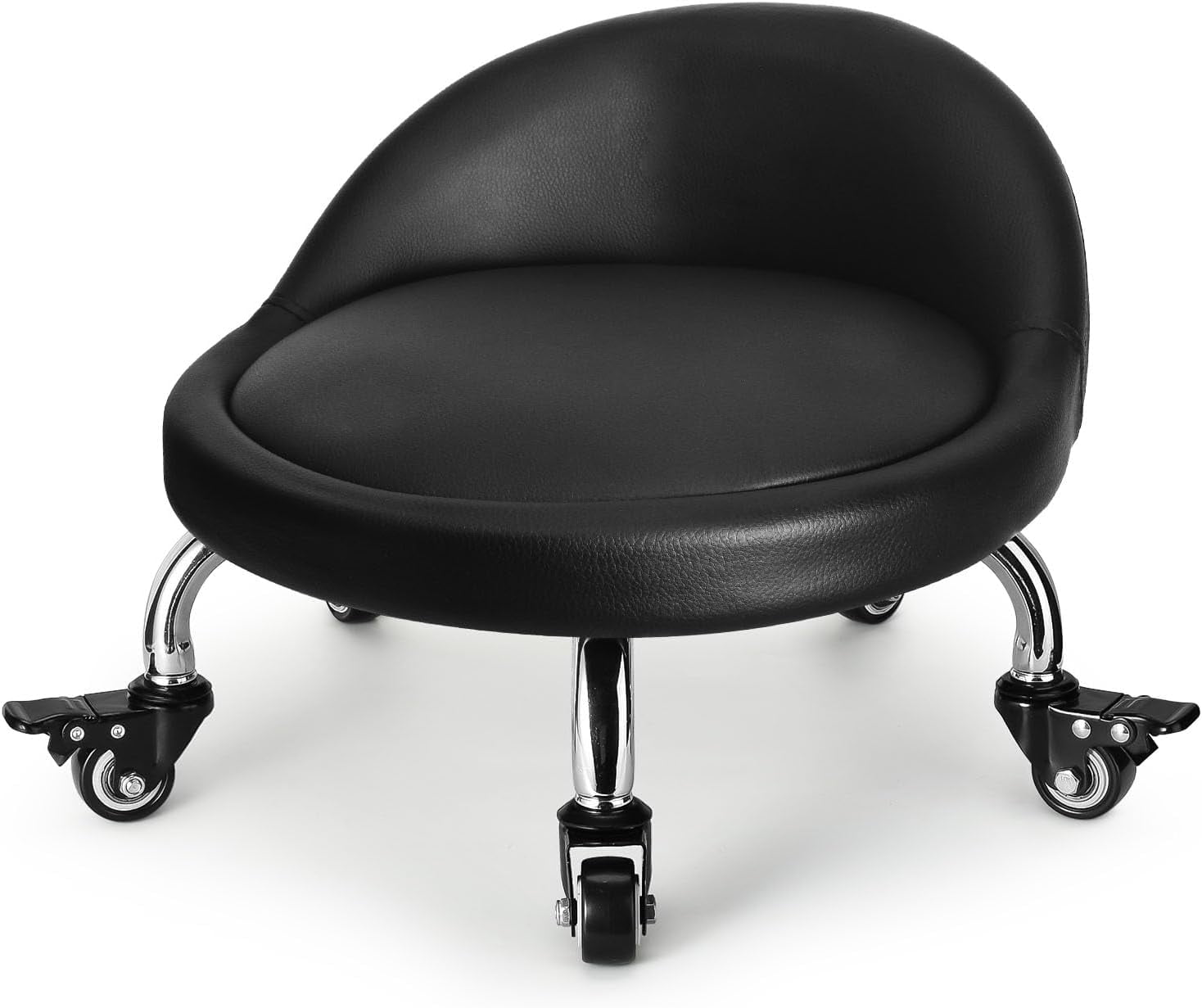 Low Height Rolling Stool,Low Stool Chair with Back,Low Roller Seat ...