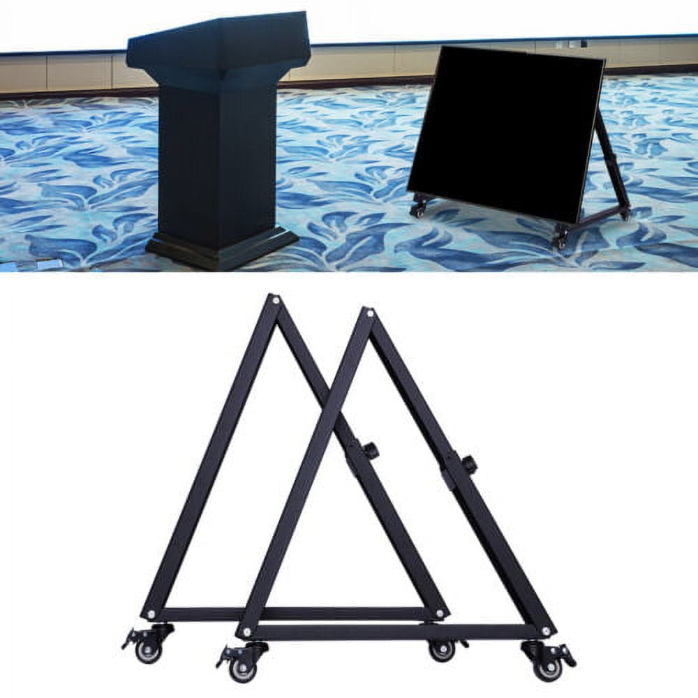 Adjustable Rolling Tilt Base Low Height Triangular Mobile TV Stand ...