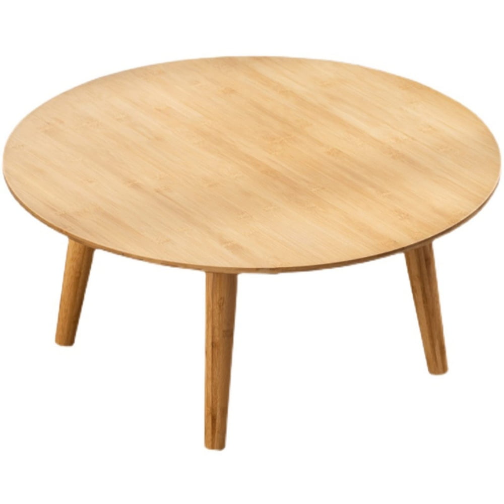 Low Japanese Style Tatami Table 60x60x40cm, Round Zen Coffee Table ...