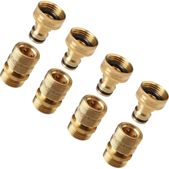 Low Lead Locking Garden Hose Quick Connect Fittings. ¾ Inch GHT Solid ...