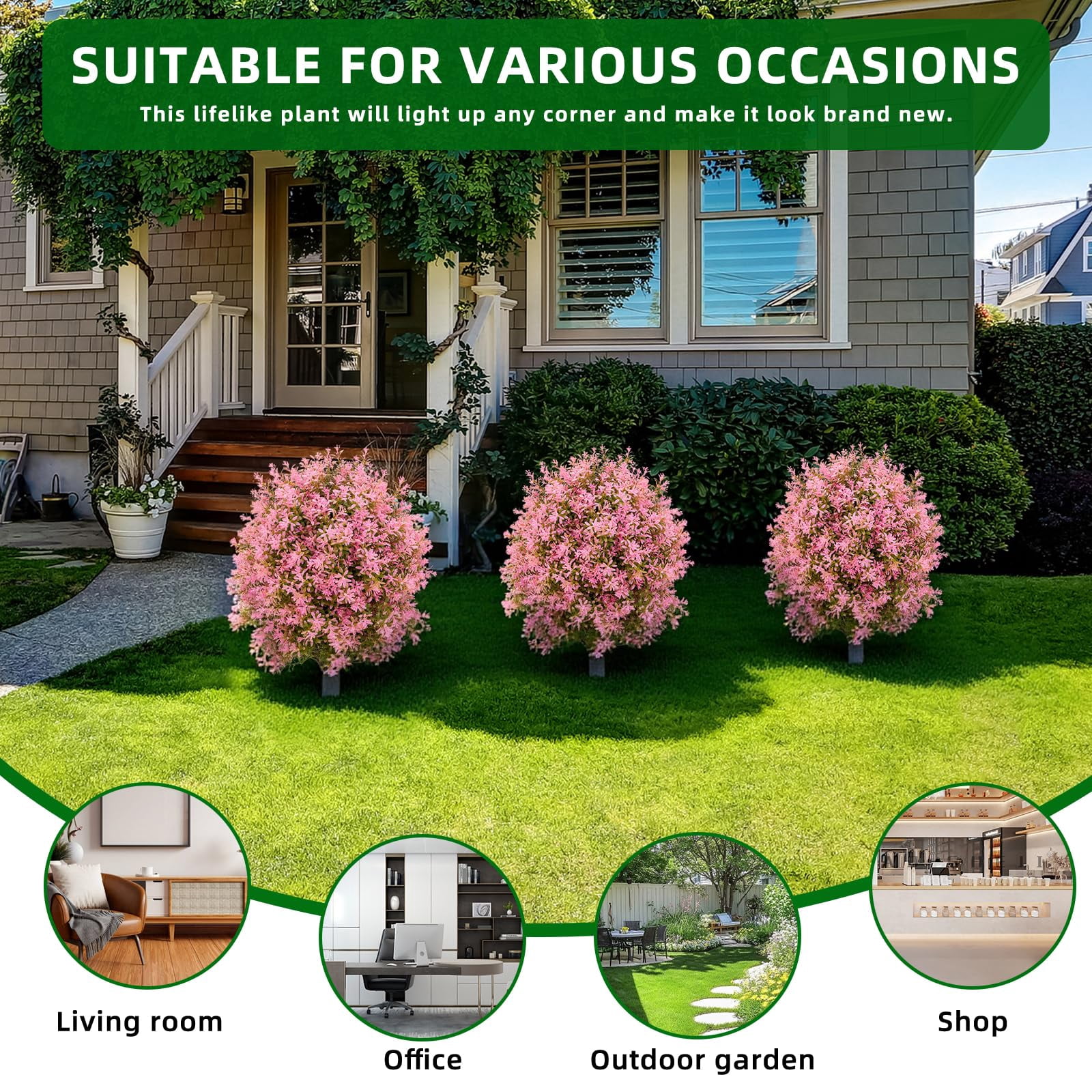 Low Maintenance Artificial Cedar Topiary Ball Trees Set of 2 – 23.6in ...