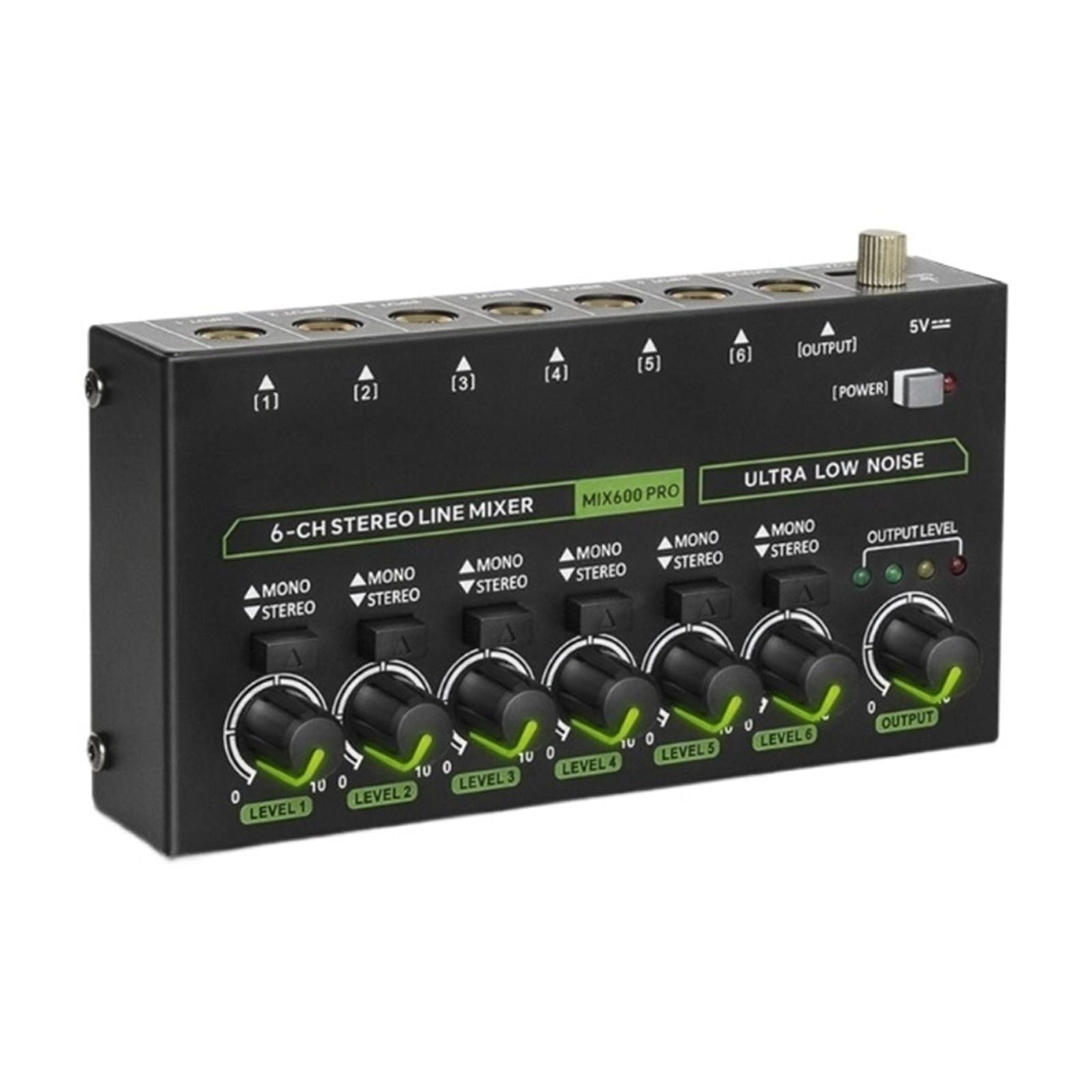 Low Noise 6 Channel Line Mixer LED Stereo Channel Stereo Passive Mixer ...