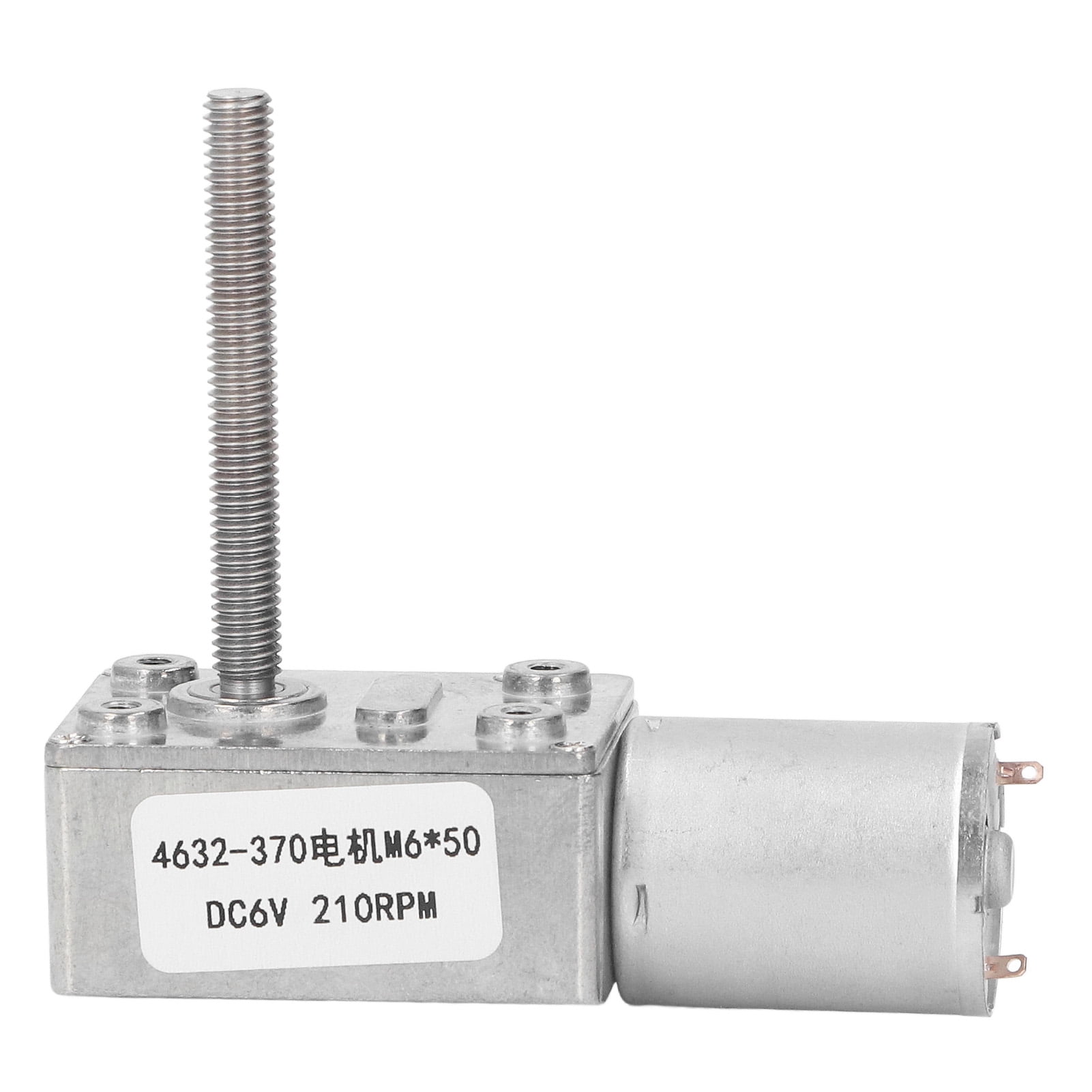 Low Noise DC Worm Gear Motor, 6V DC Motor with M6 x 50mm Shaft, 210RPM ...