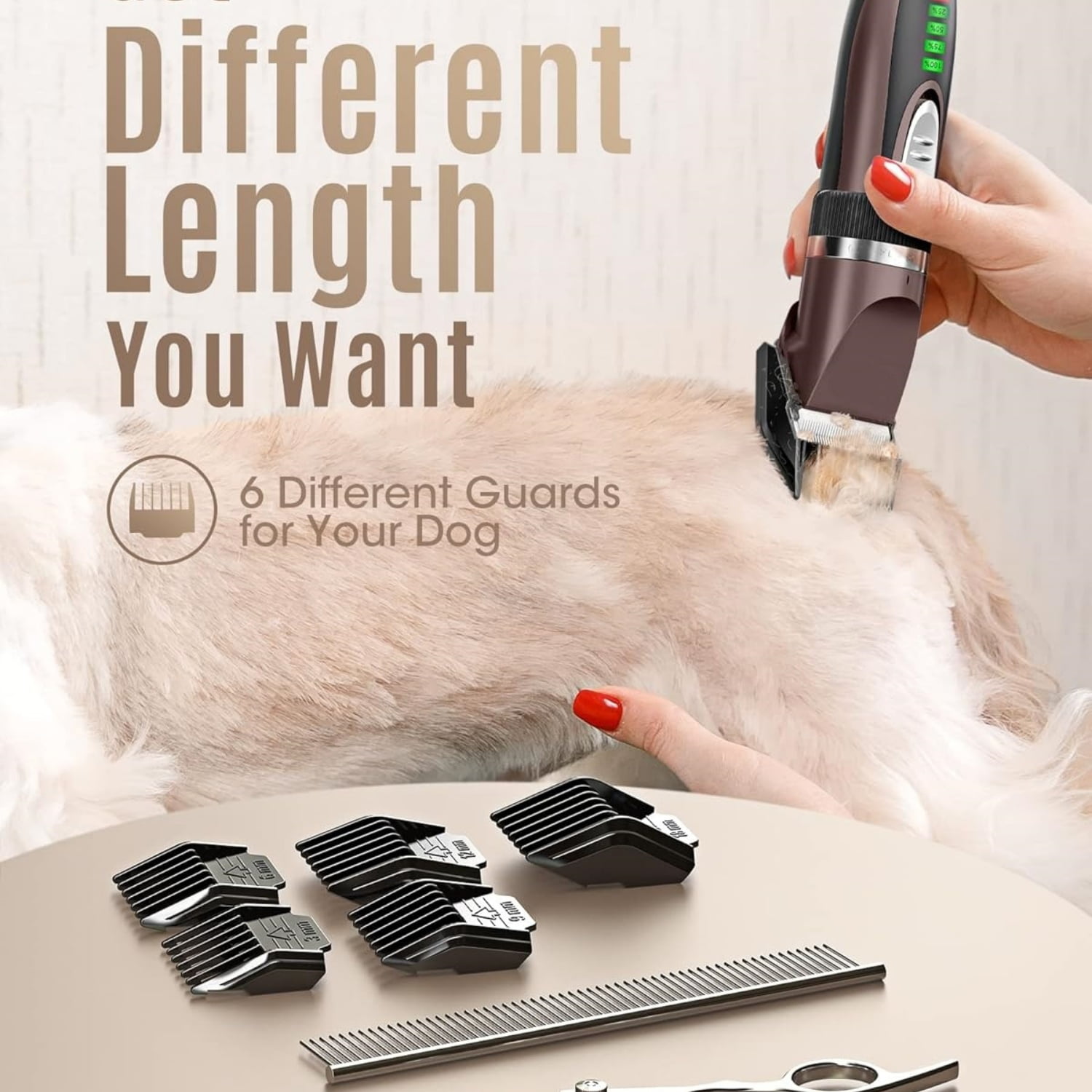 Low Noise Dog Clippers, 2-Speed Quiet Grooming Kit Rechargeable ...