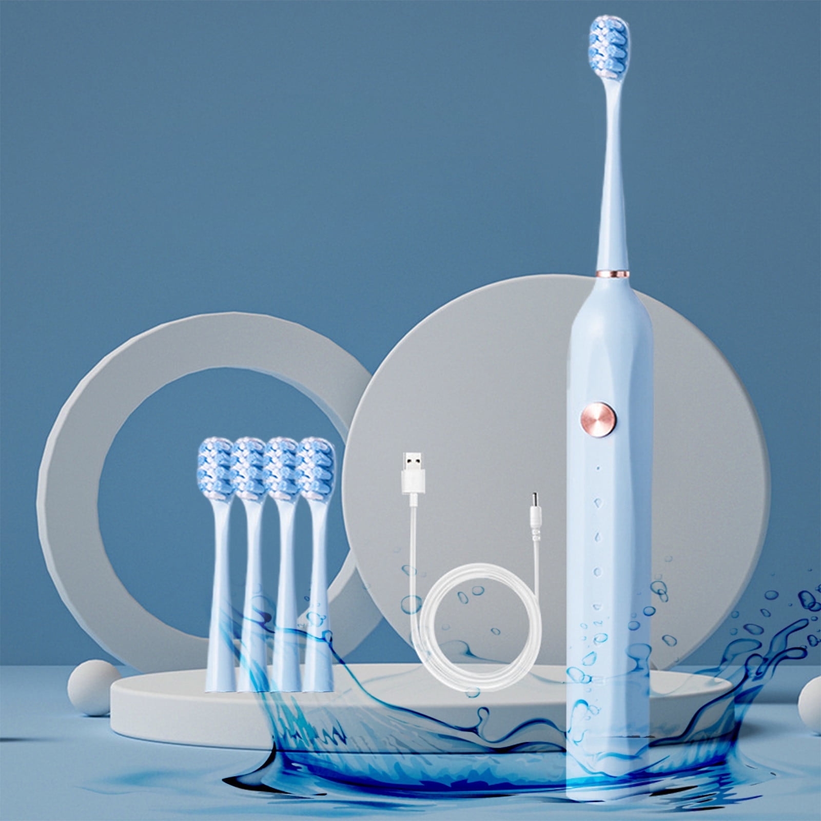Low Noise Electric Toothbrush, IPX7 Waterproof, 10-Speed Vibration ...