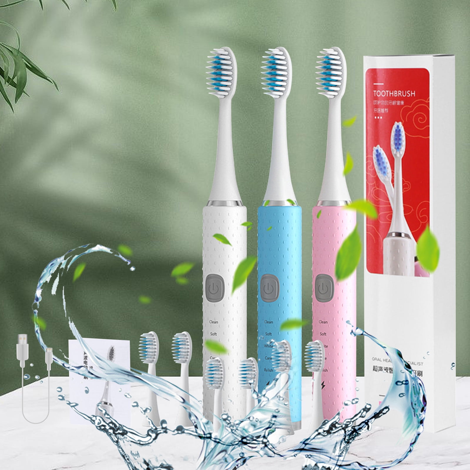 Low Noise Smart Timer Toothbrush, Ipx7 Waterproof, Portable Travel Oral ...