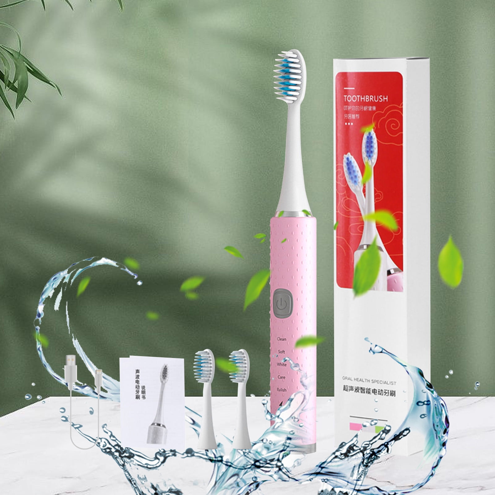 Low Noise Smart Timer Toothbrush, Ipx7 Waterproof, Portable Travel Oral ...