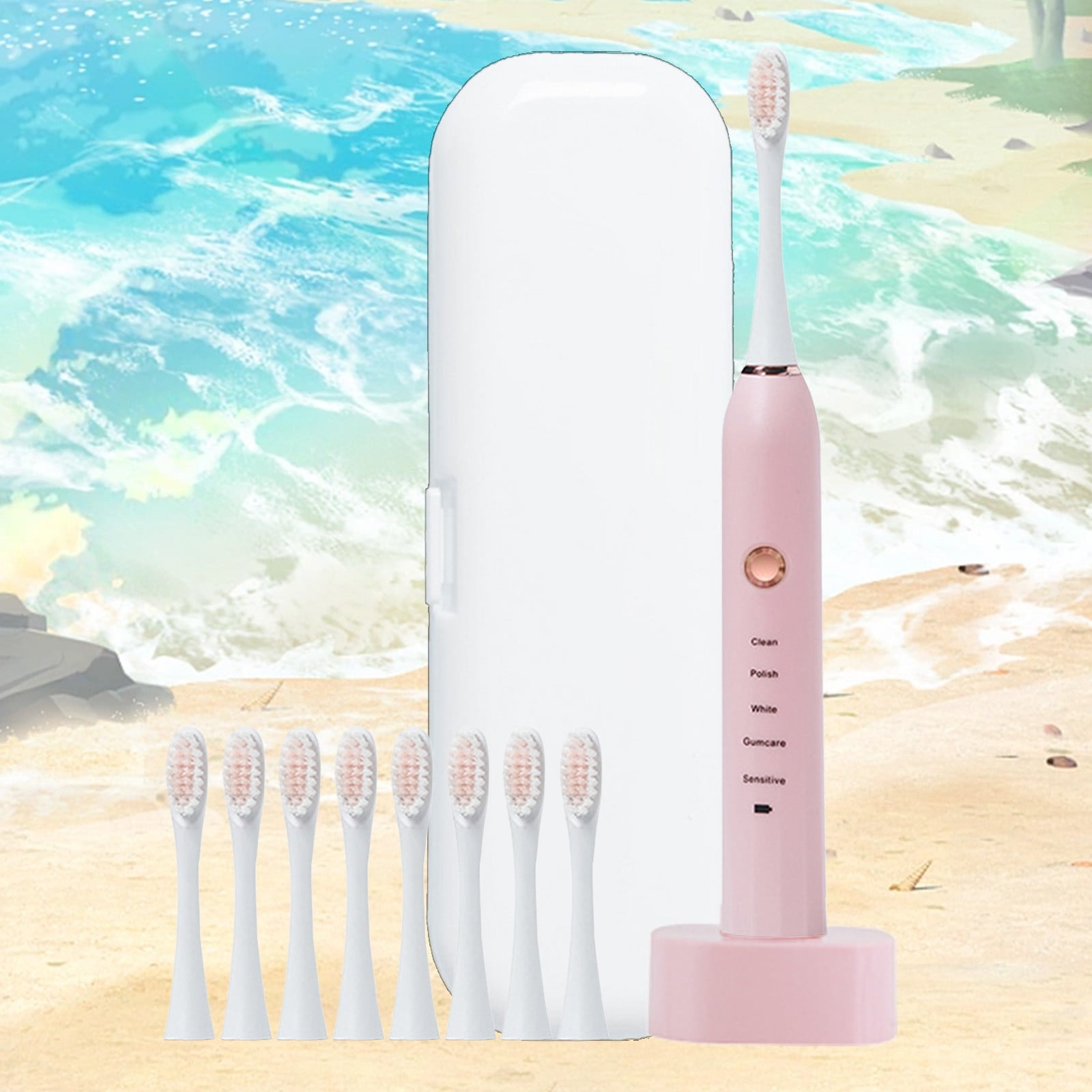 Low Noise Timer Toothbrush, Ipx7 Waterproof, 10-Speed Vibration, Travel ...