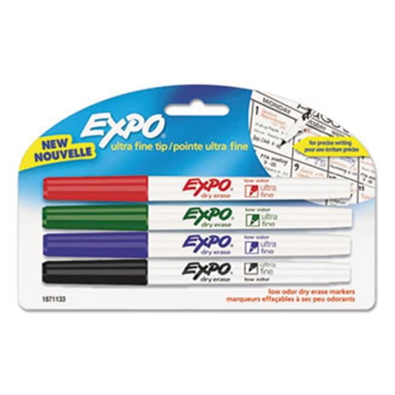 Low-Odor Dry-Erase Marker, Ultra Fine Point, Assorted, 4/Pack - Walmart.com