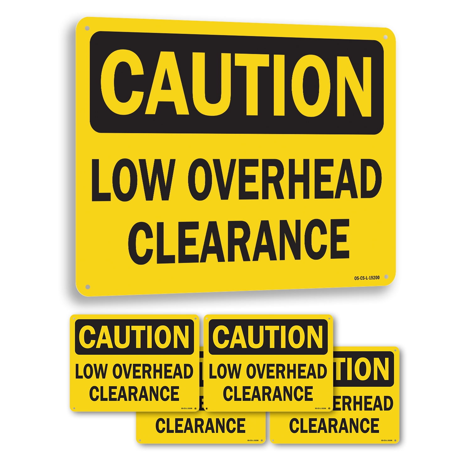 Low Overhead Clearance OSHA Caution Aluminum Sign 18 Inch x 12 Inch - 5 ...
