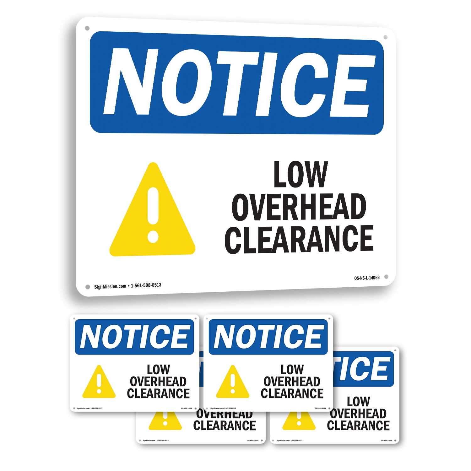 Low Overhead Clearance OSHA Notice Aluminum Sign 24 Inch x 18 Inch - 5 ...