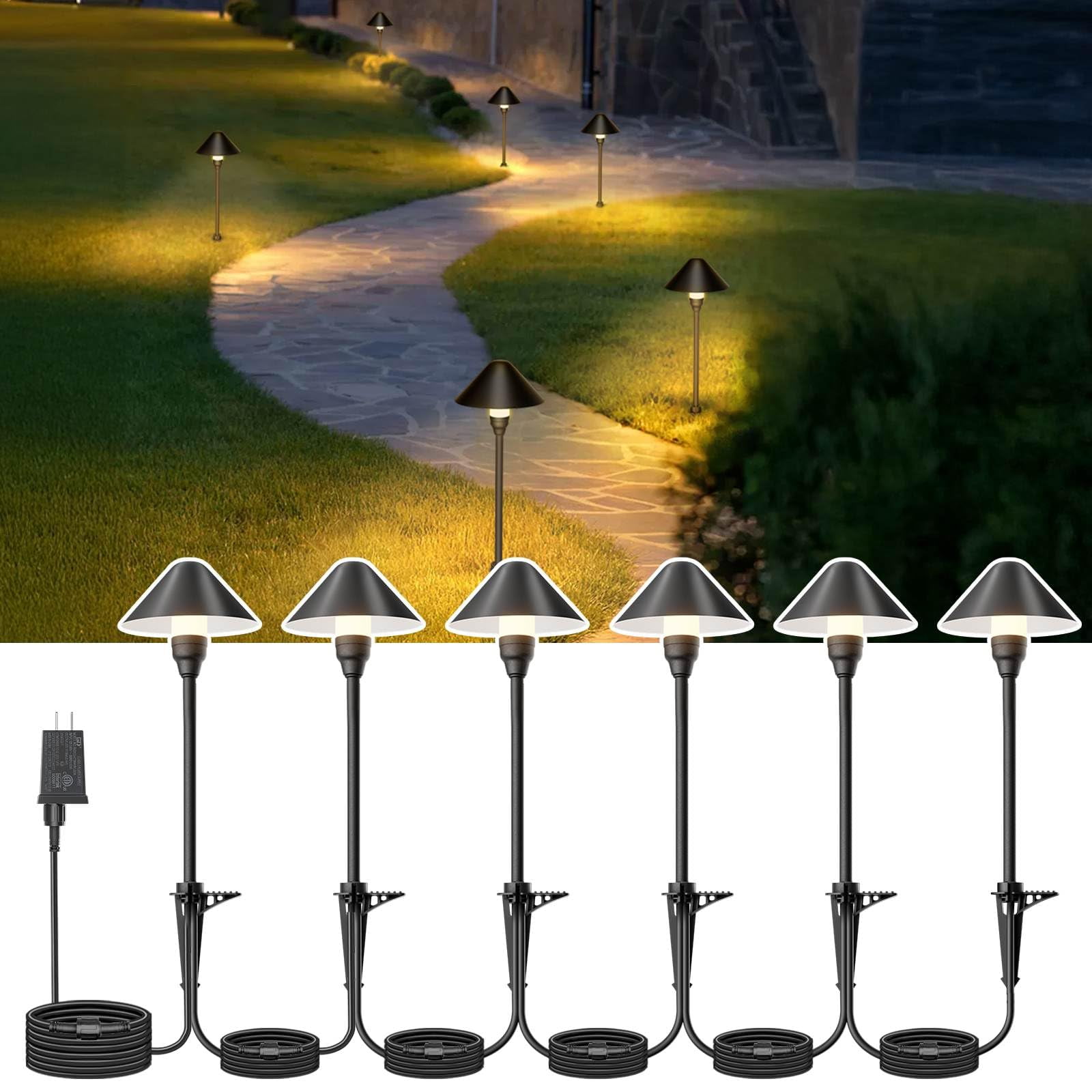 Low Pathway Lights with Timing Plug, Low Landscape Lighting, Waterproof Landscape Path Lights ...